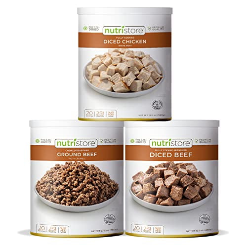 Nutristore Freeze Dried Beef Dices | Pre-Cooked Meat for Backpacking ...