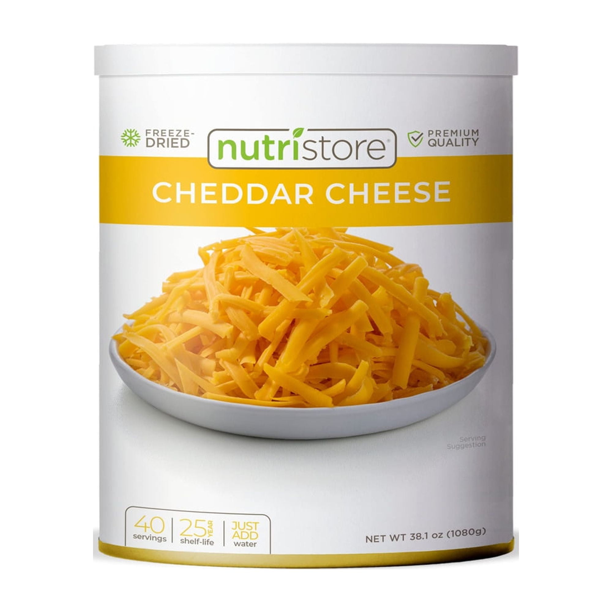 Nutristore Freeze-Dried Cheddar Cheese Shredded (Pack of 48) - Walmart.com