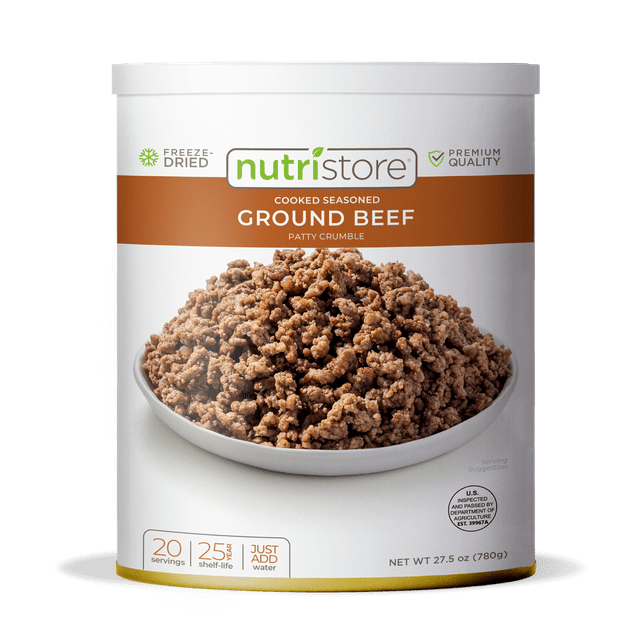 Nutristore Freeze-Dried Ground Beef Stew Meat, Groceries Food No. 10 Can - Walmart.com