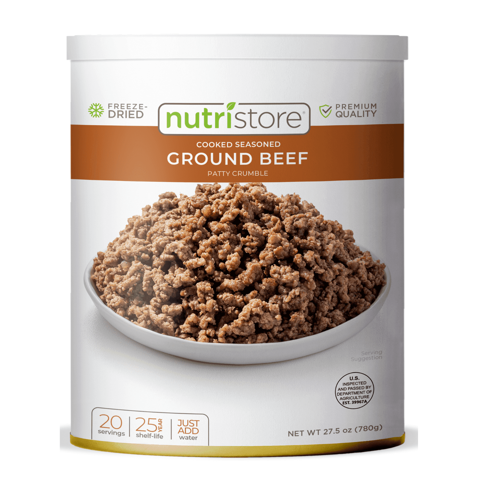 Nutristore Freeze-Dried Ground Beef Stew Meat, Groceries Food No. 10 ...