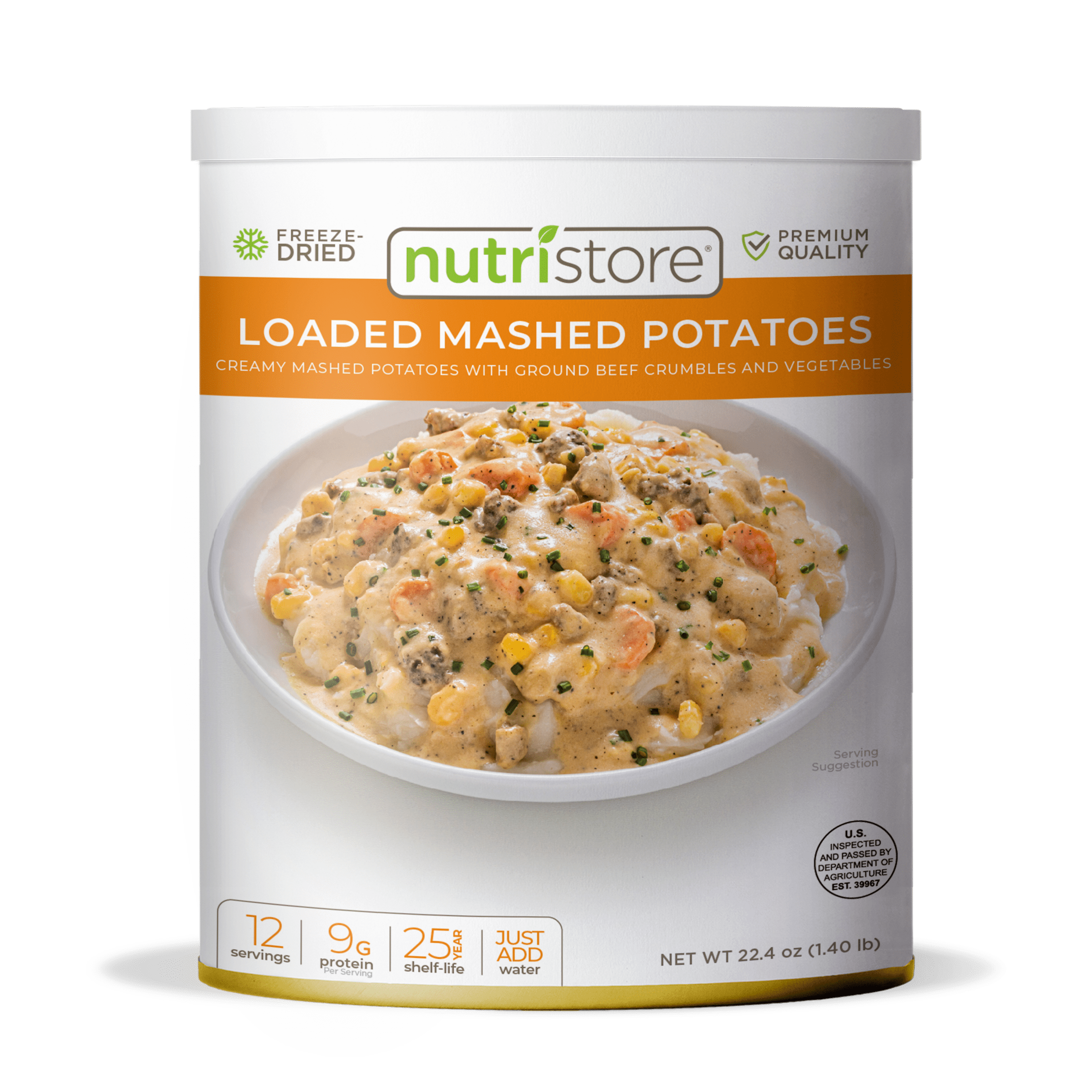 Nutristore Freeze-Dried Loaded Mashed Potatoes, Instant Packaged, No ...