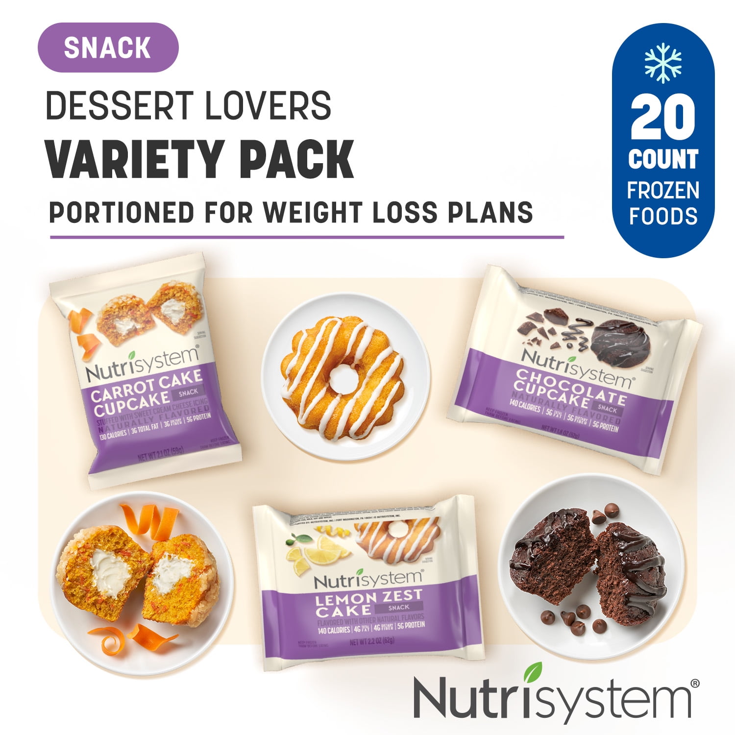 Nutrisystem Chilled Chocolate Delights Kit, Frozen, 5g Protein, 20 ...