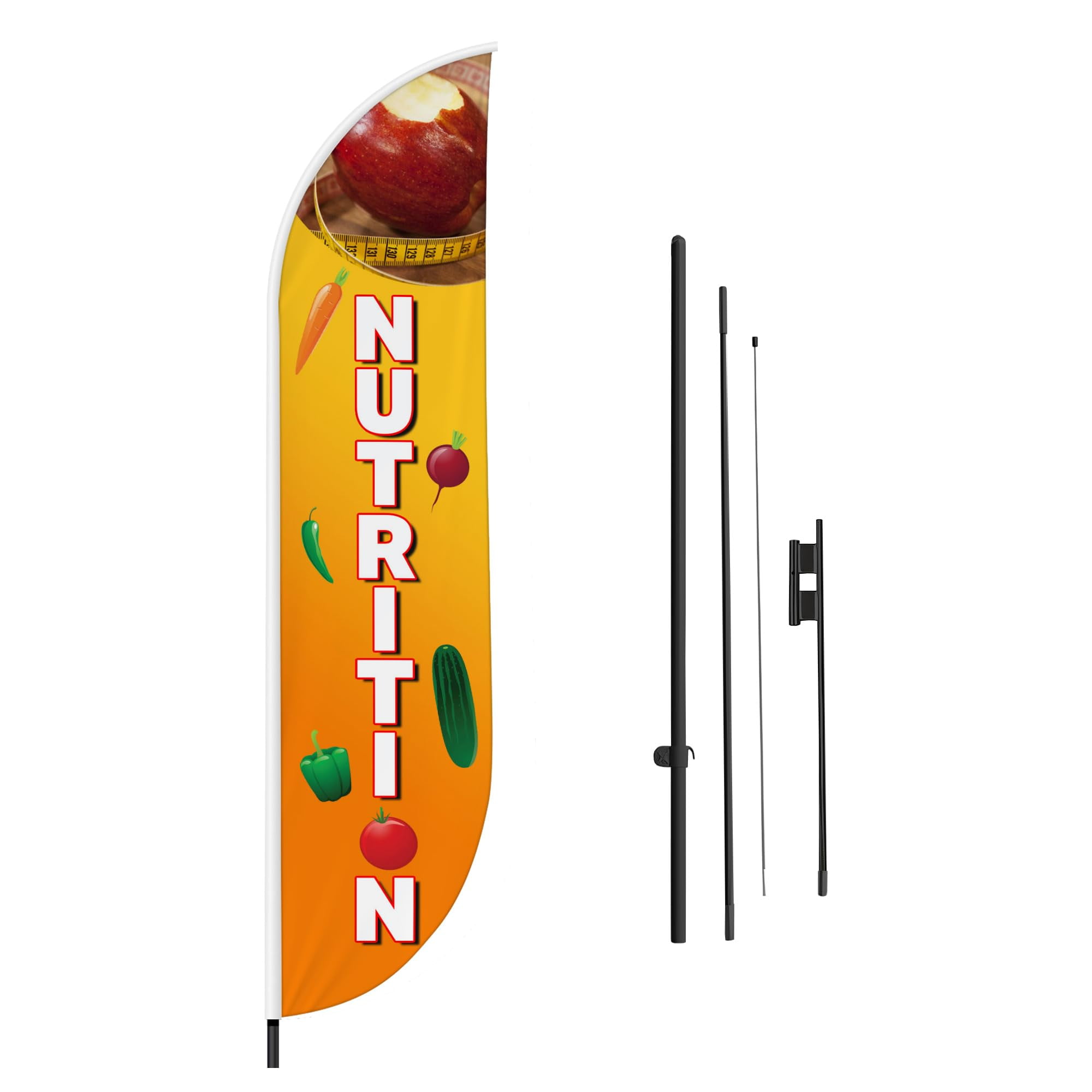 Nutrition Feather Flag(11.5feetX2.5feet) by DreamController | Outdoor ...