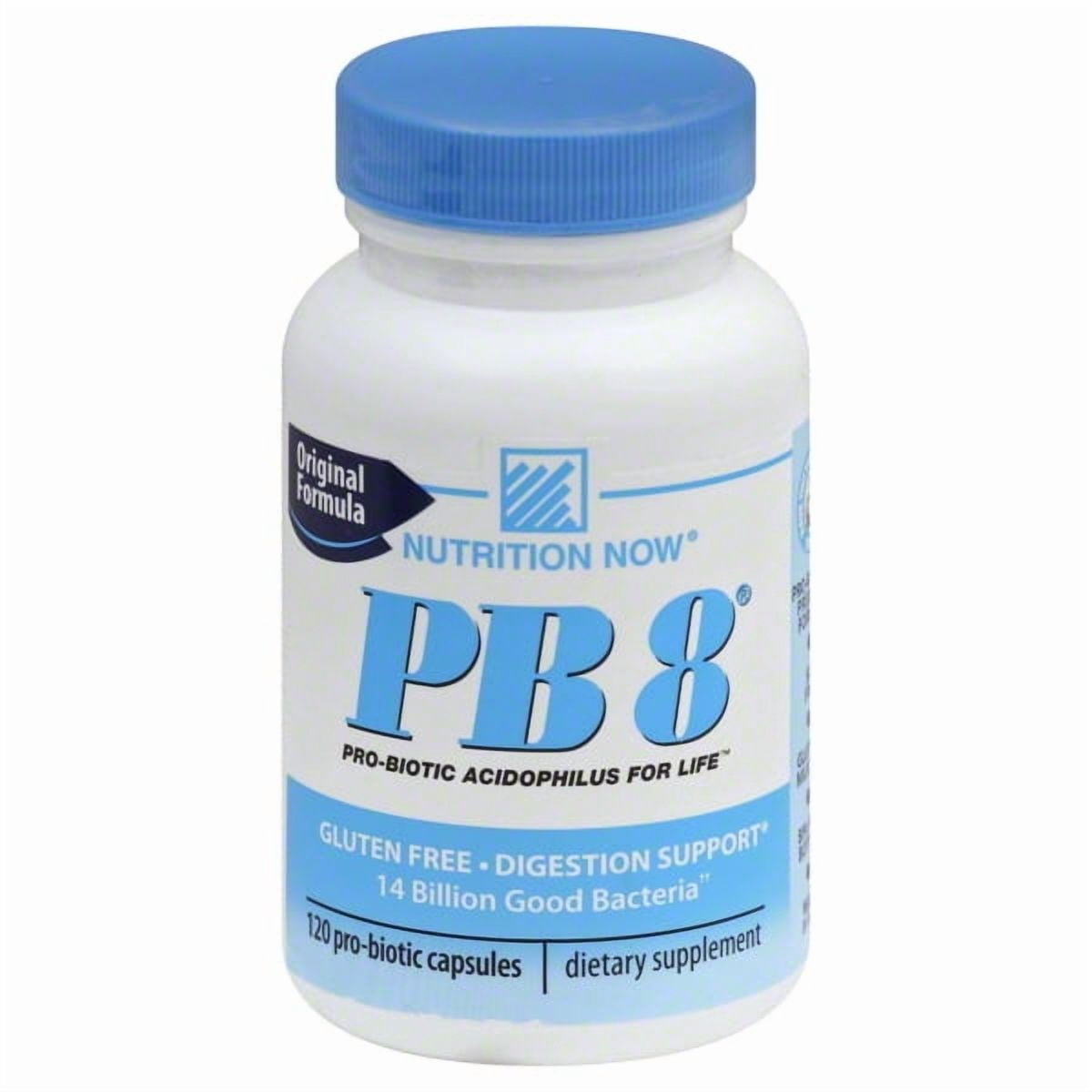 Nutrition Now PB8 Probiotic Capsules, 120 Count, BPA Free & Gluten/Milk ...