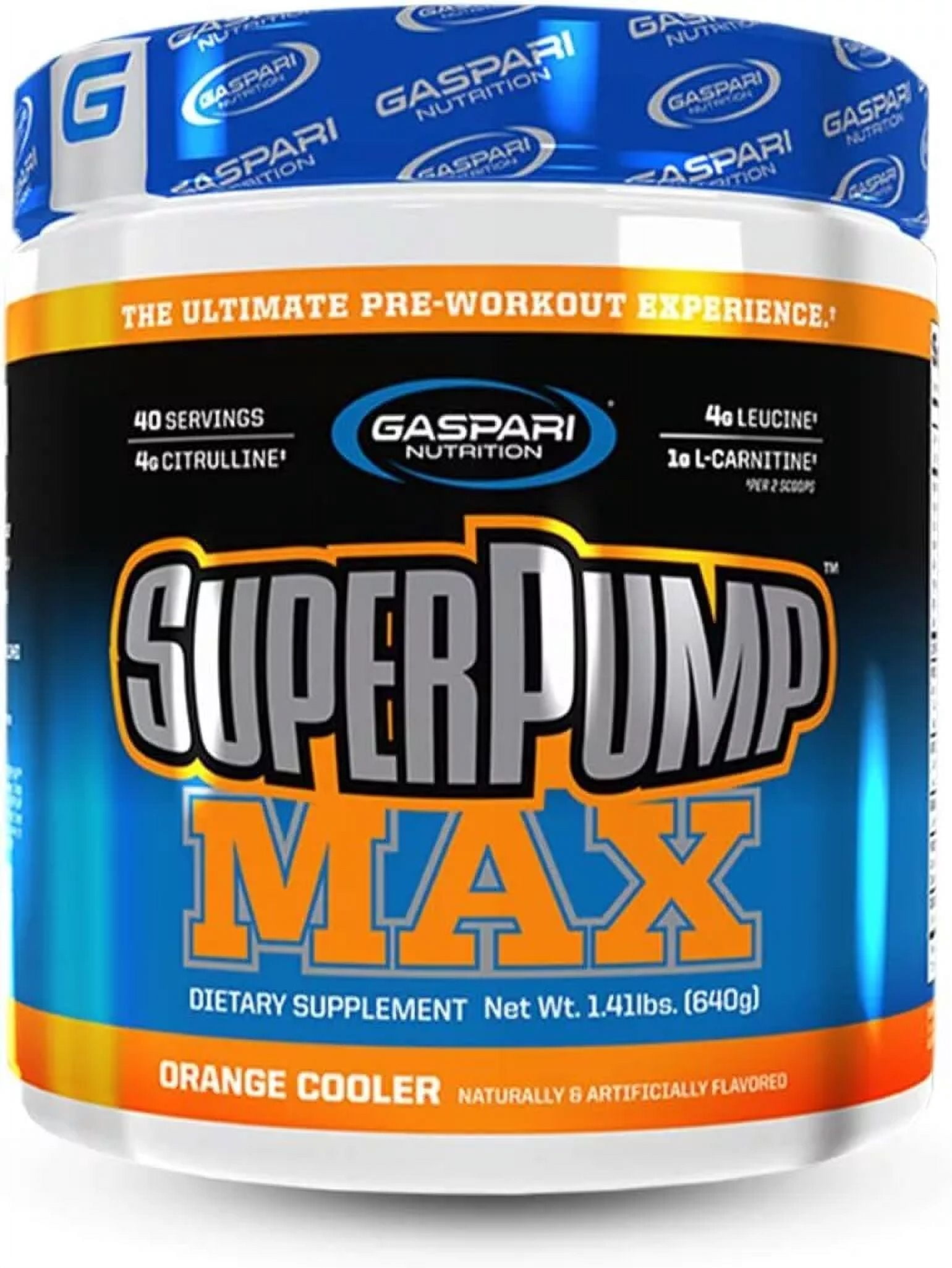 Nutrition Superpump Max Pre-Workout 640g 40 Servings Orange Cooler New ...