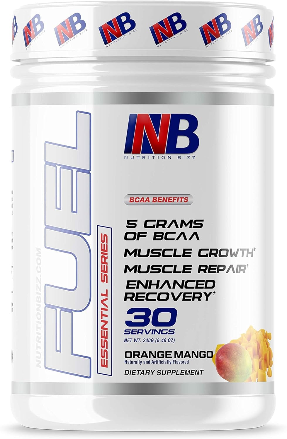 NutritionBizz BCAA Powder, 5 Grams of BCAAs Amino Acids, Post Workout ...