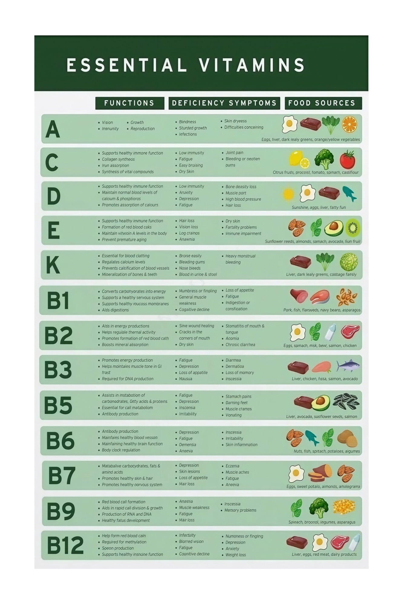 Nutritional Elements Food Sources Chart Complete Nutrition Guide ...