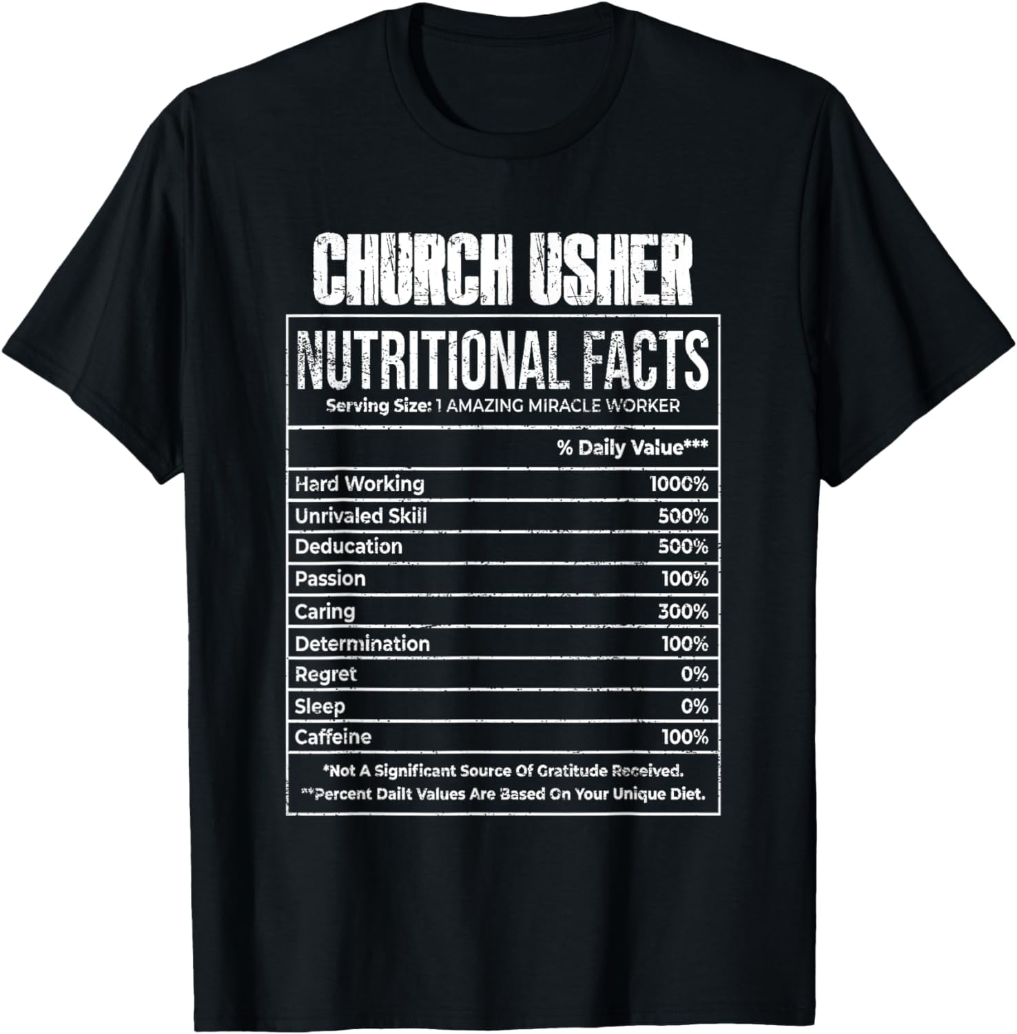 Nutritional Facts Church Usher Job, Tittle T-Shirt mens t hirt men ...