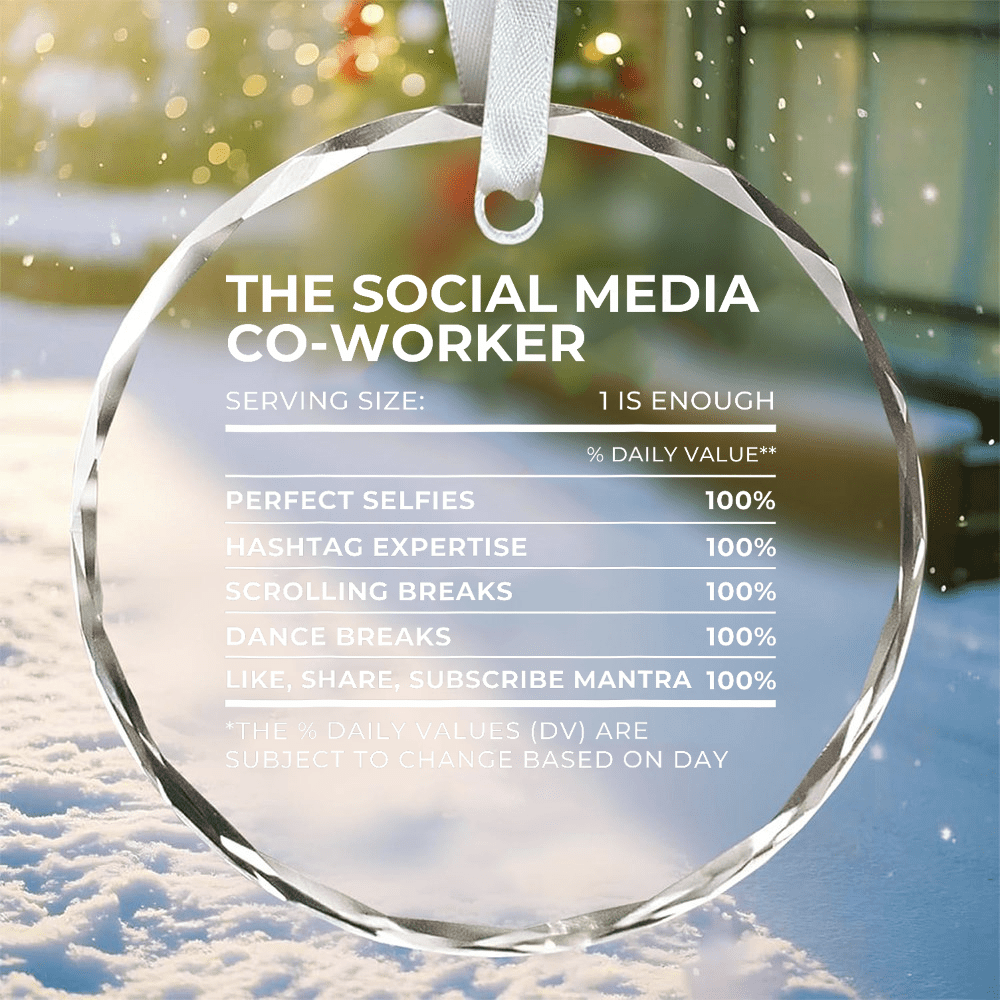 Nutritional Facts The Social Media Co Worker Work Party Ornament Home ...