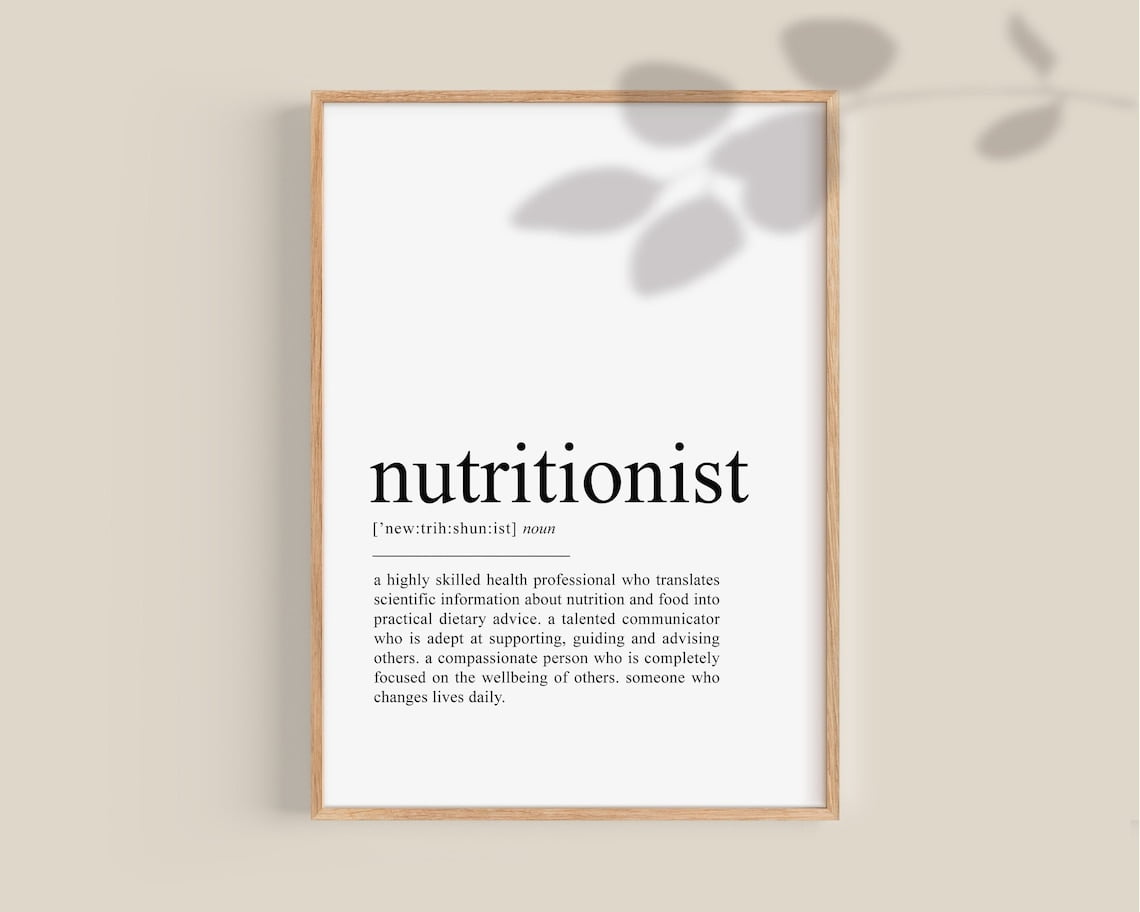 Nutritionist Definition Poster, Nutritionist , Dietitian , Registered ...