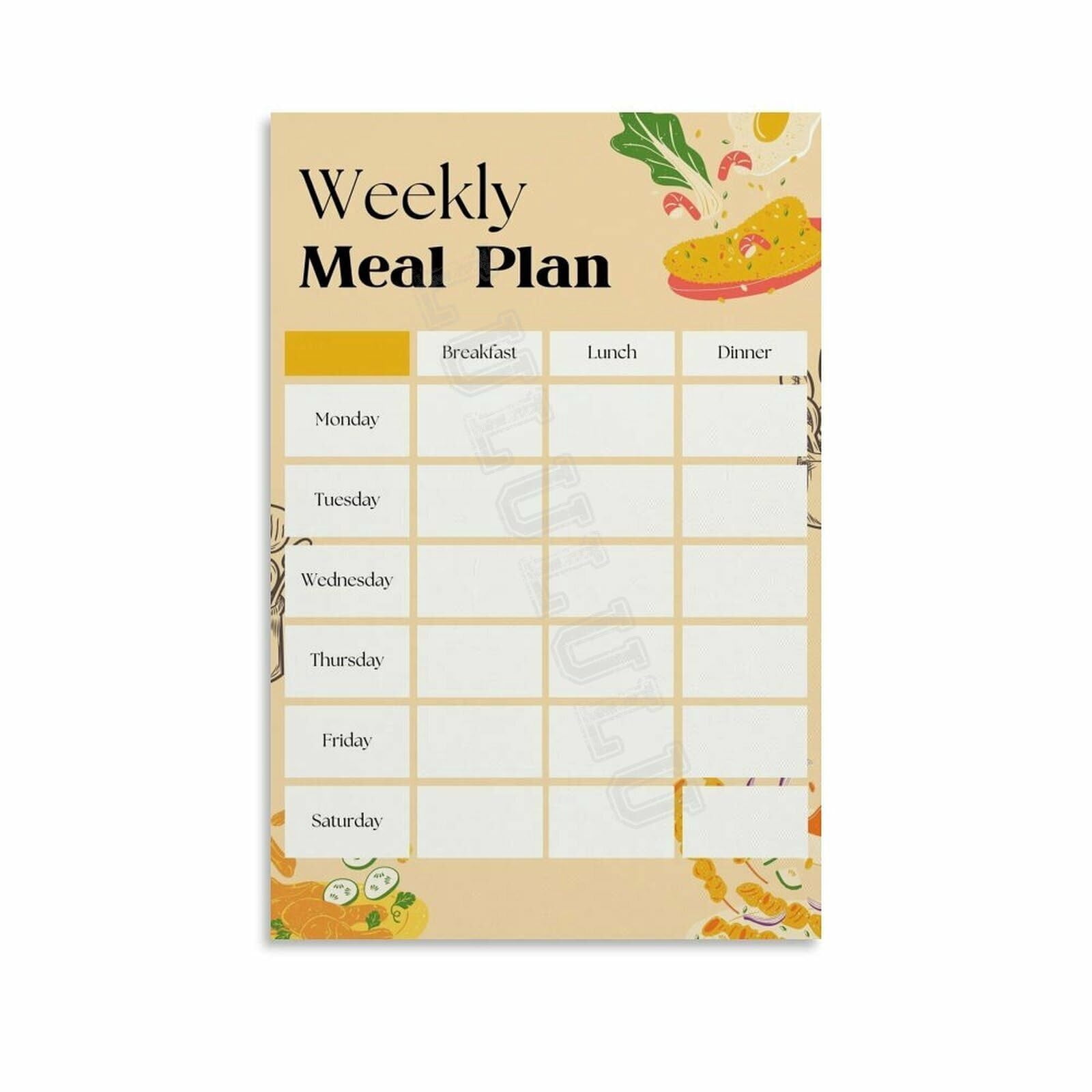 Nutritionist Weekly Meal Plan Posters (1) Canvas Painting Posters And ...