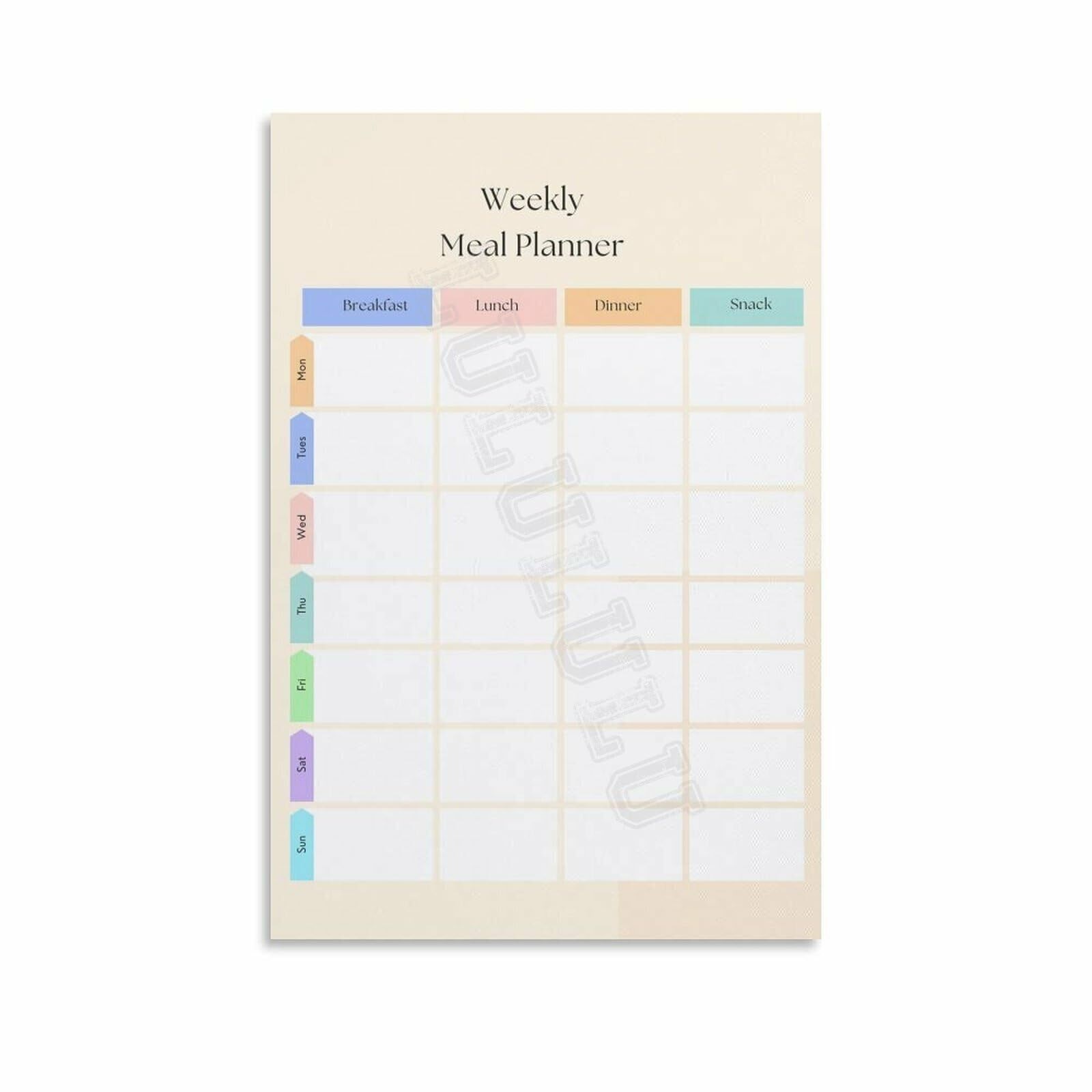 Nutritionist Weekly Meal Plan Posters (2) Canvas Painting Posters And ...