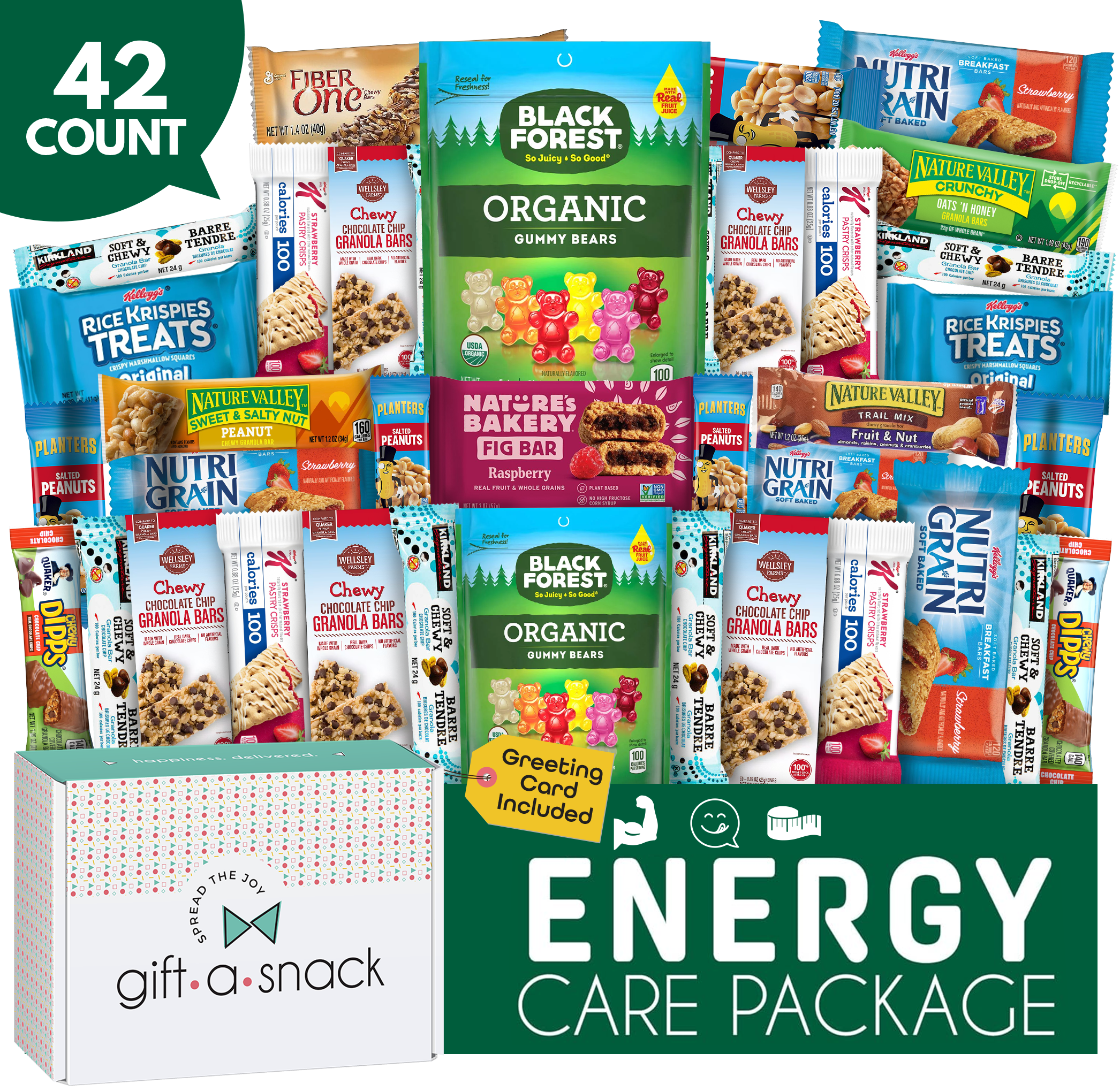 Gift A Snack Energy Bar & Snack Variety Pack Gift Box, 42 Count ...