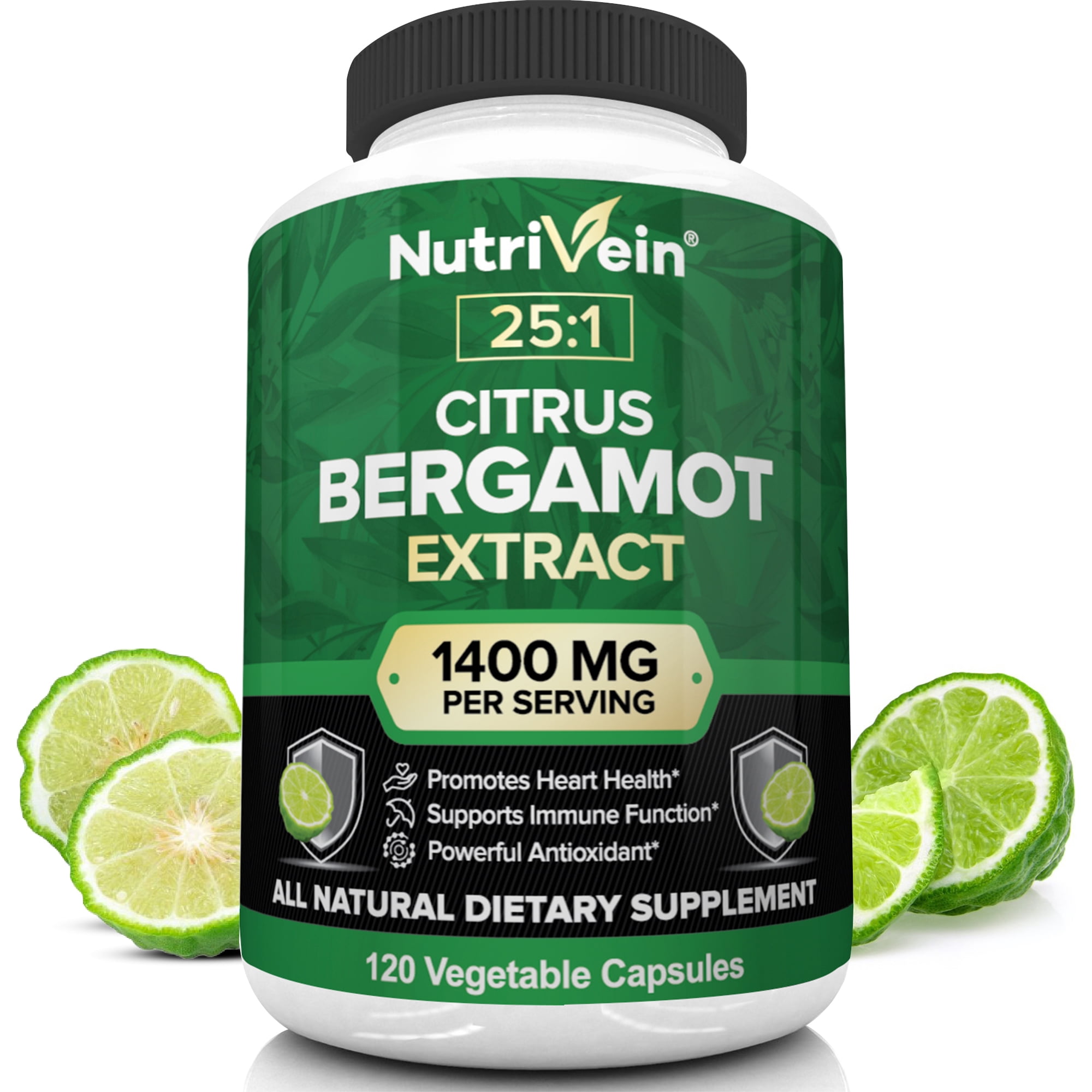 Nutrivein Organic Citrus Bergamot 25:1 Bergamia Extract 1400 mg - 60 ...