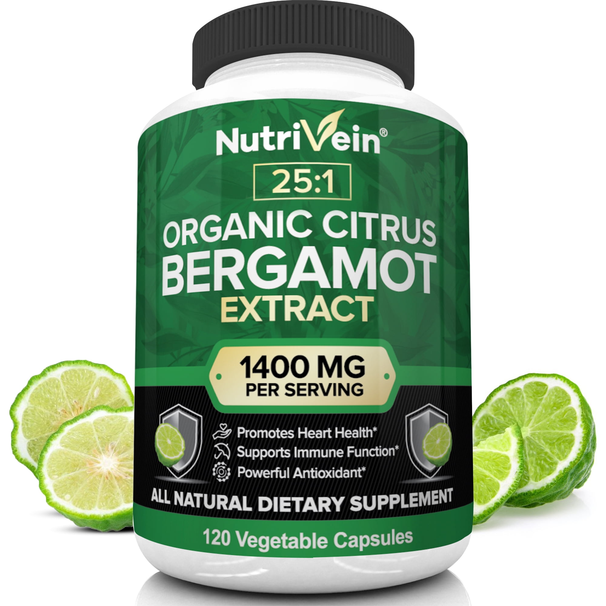 Nutrivein Organic Citrus Bergamot 25 1 Bergamia Extract 1400 Mg 60