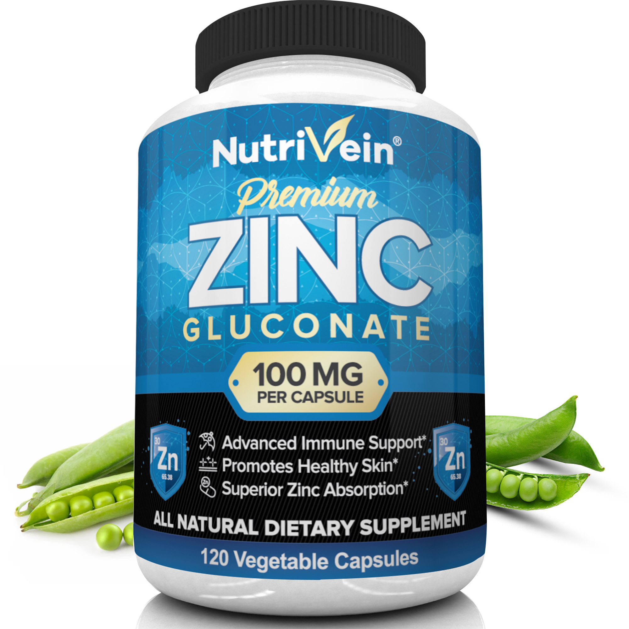 Nutrivein Premium Zinc Picolinate 100mg - 120 Capsules - Immunity ...