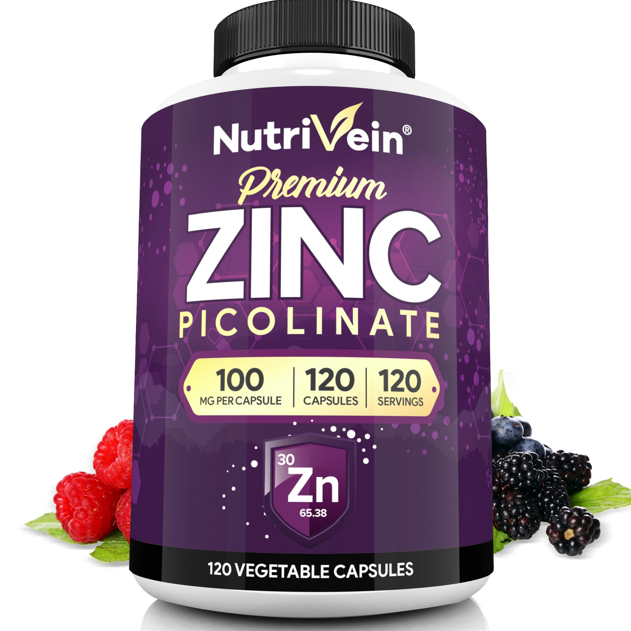Nutrivein Zinc Picolinate 100mg Capsules for Immune Health, Cell Memory ...