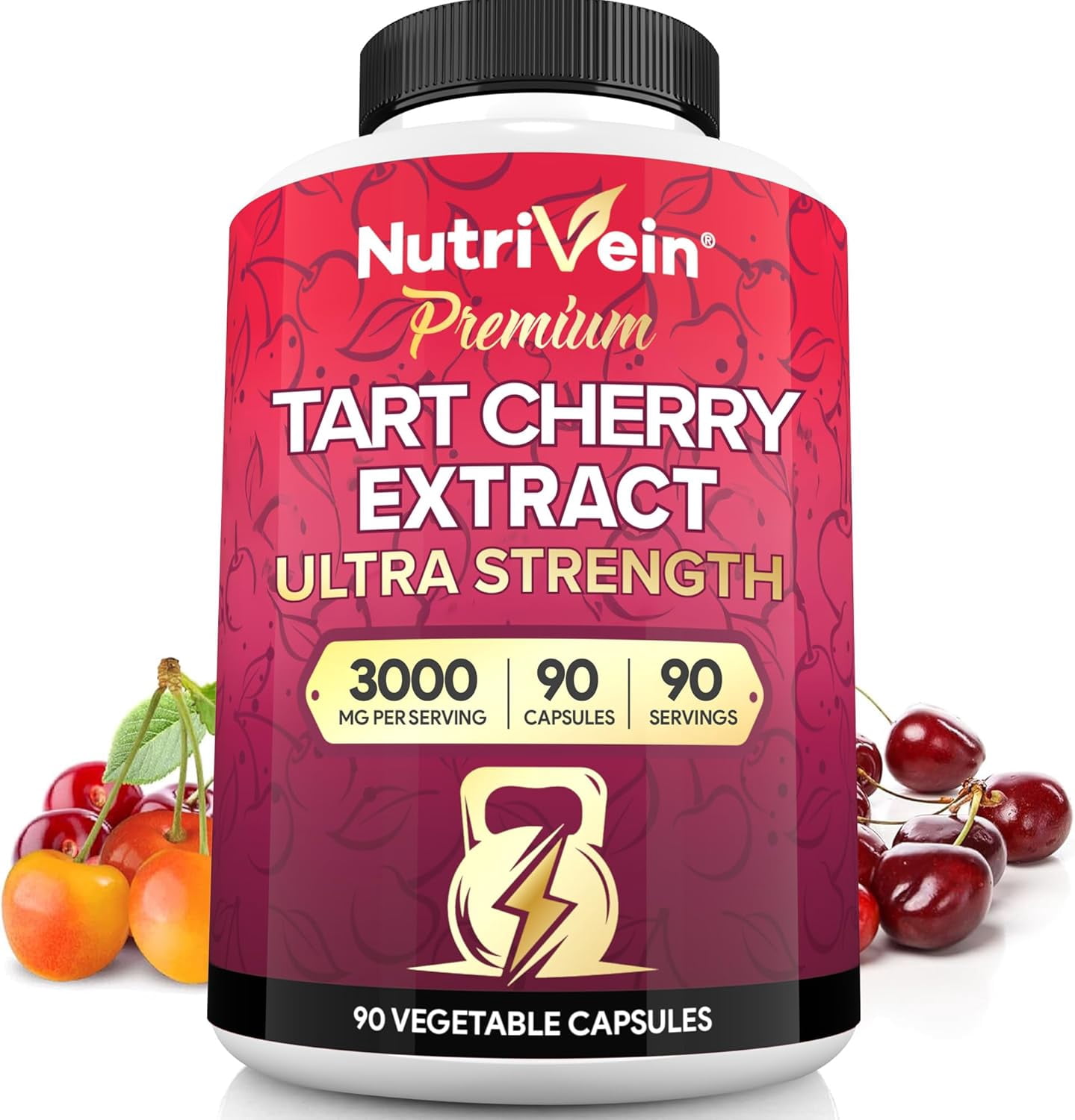 NutriVein, Tart Cherry Extract Capsules, 90 Count, Vegan Supplements ...