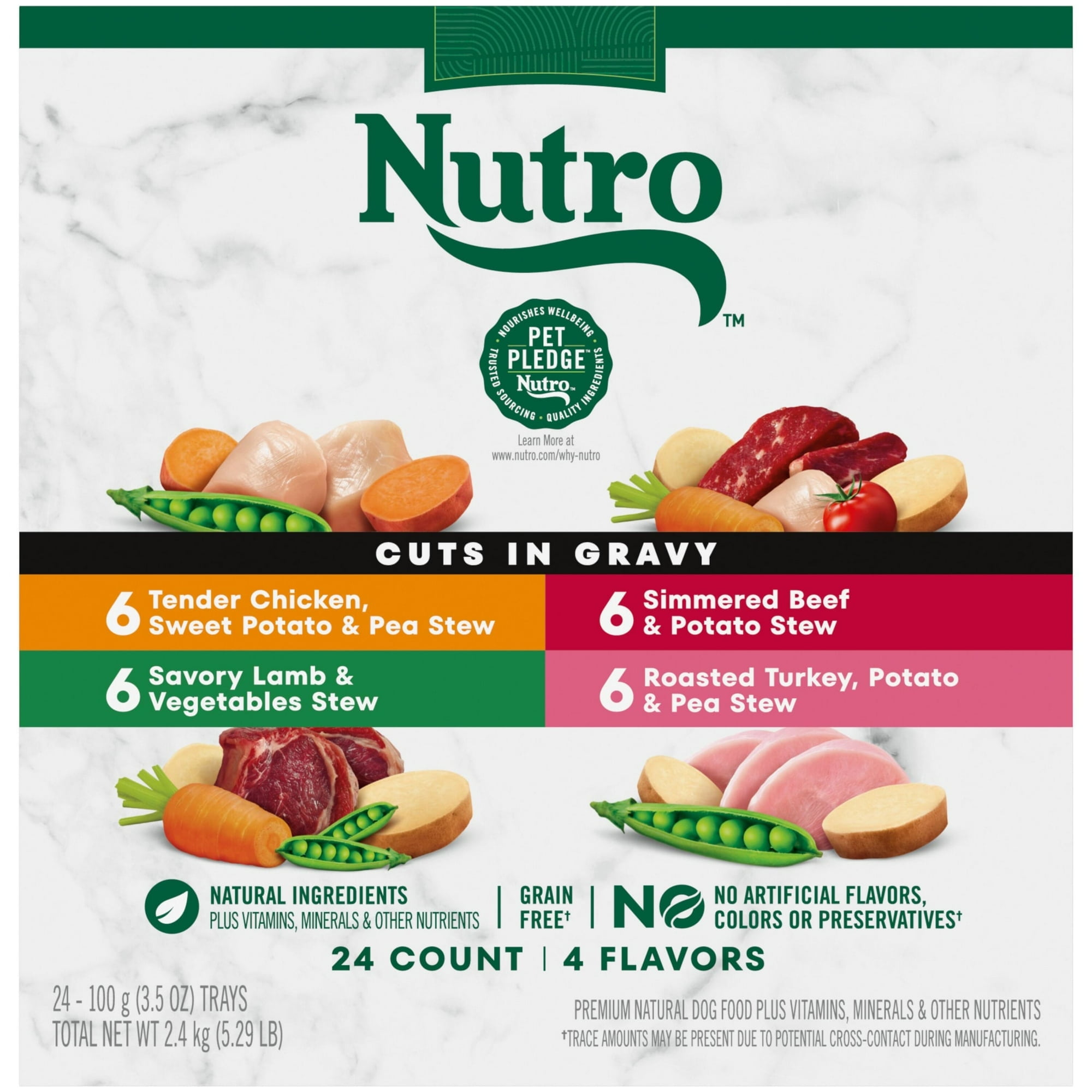 Nutro Natural Choice Cuts In Gravy 4 Flavors Variety Pack Wet Dog Food ...