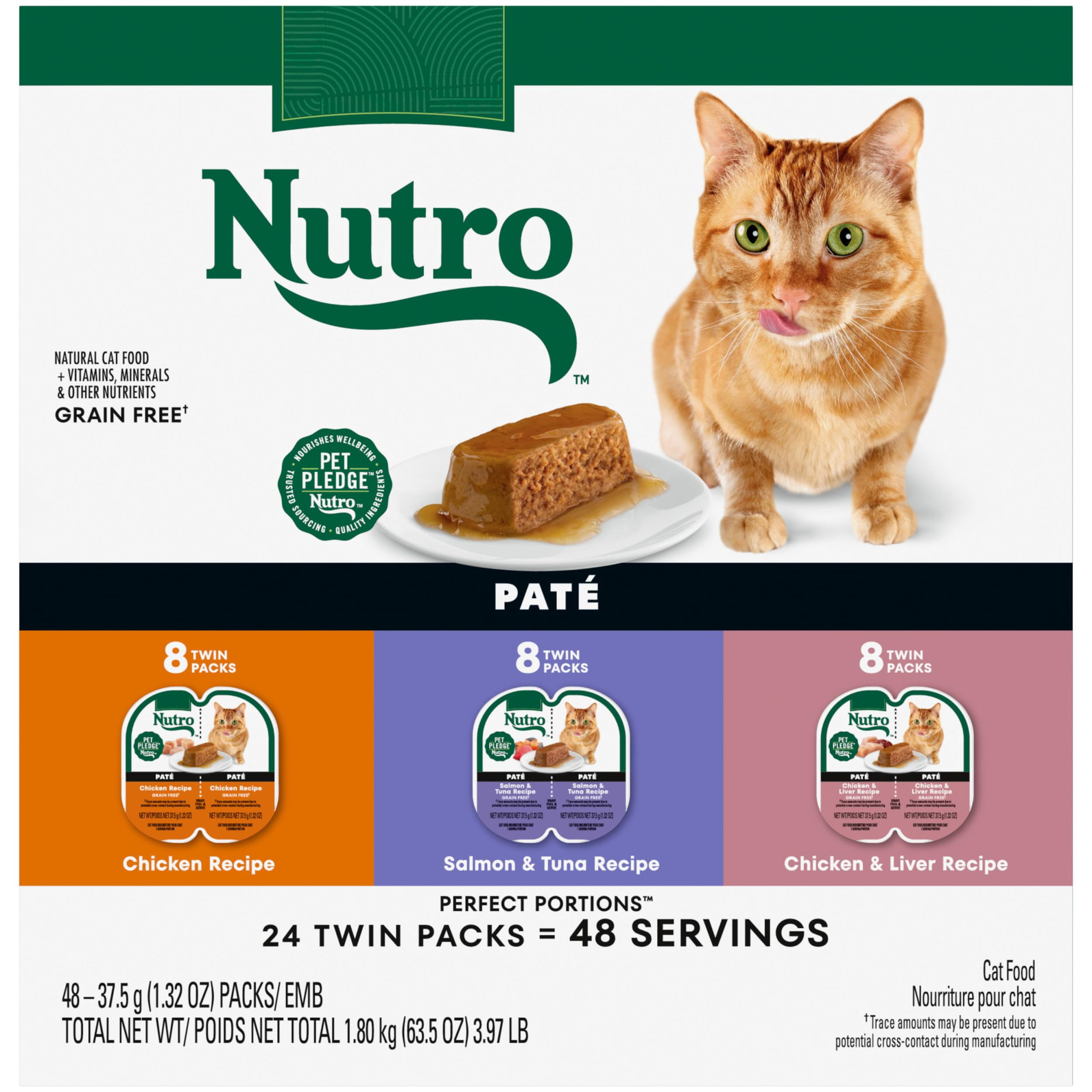 Nutro Wet Cat Food Paté Multipack: Salmon & Tuna; Chicken & Liver and ...