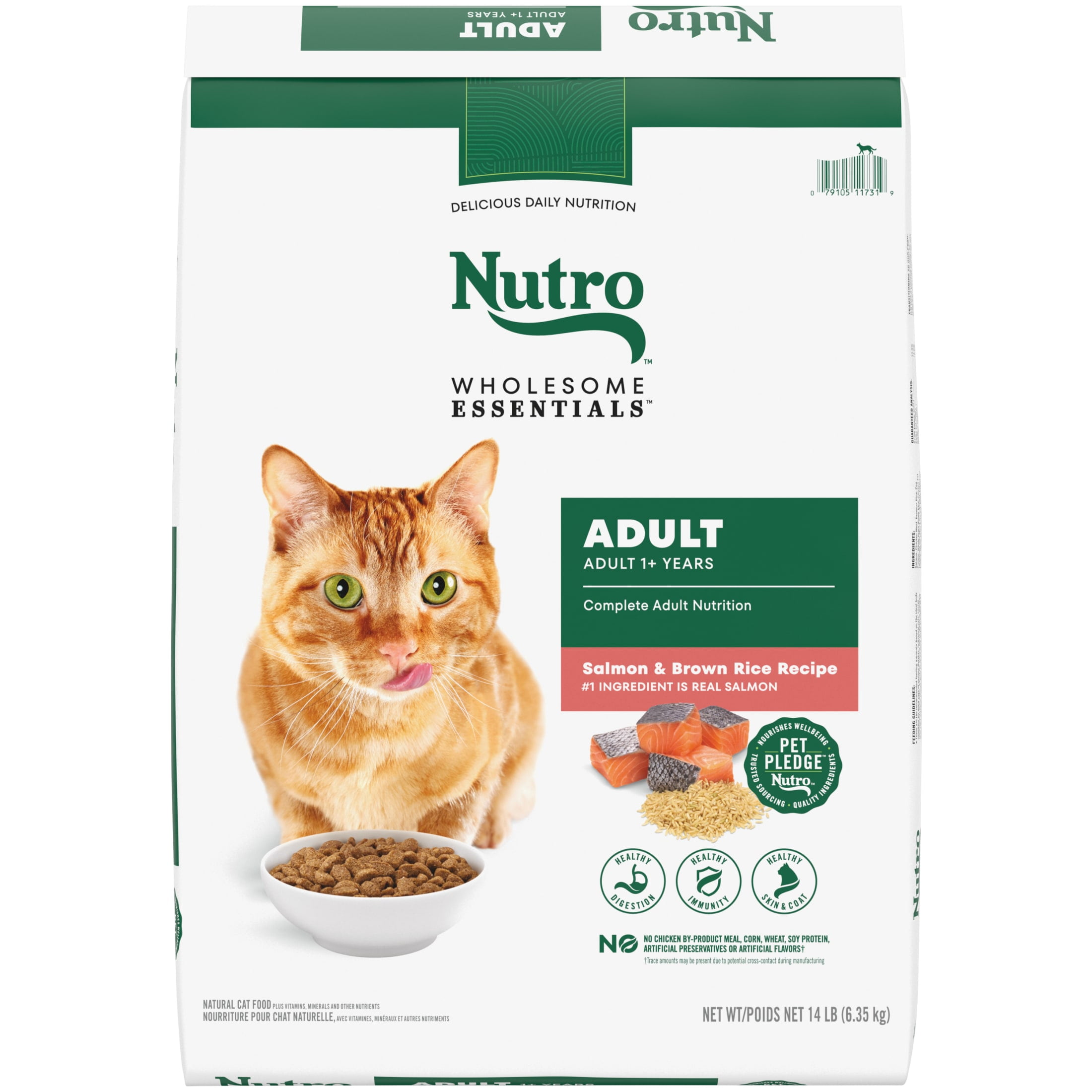 Nutro Wholesome Essentials Adult Dry Cat Food, Salmon & Brown Rice ...