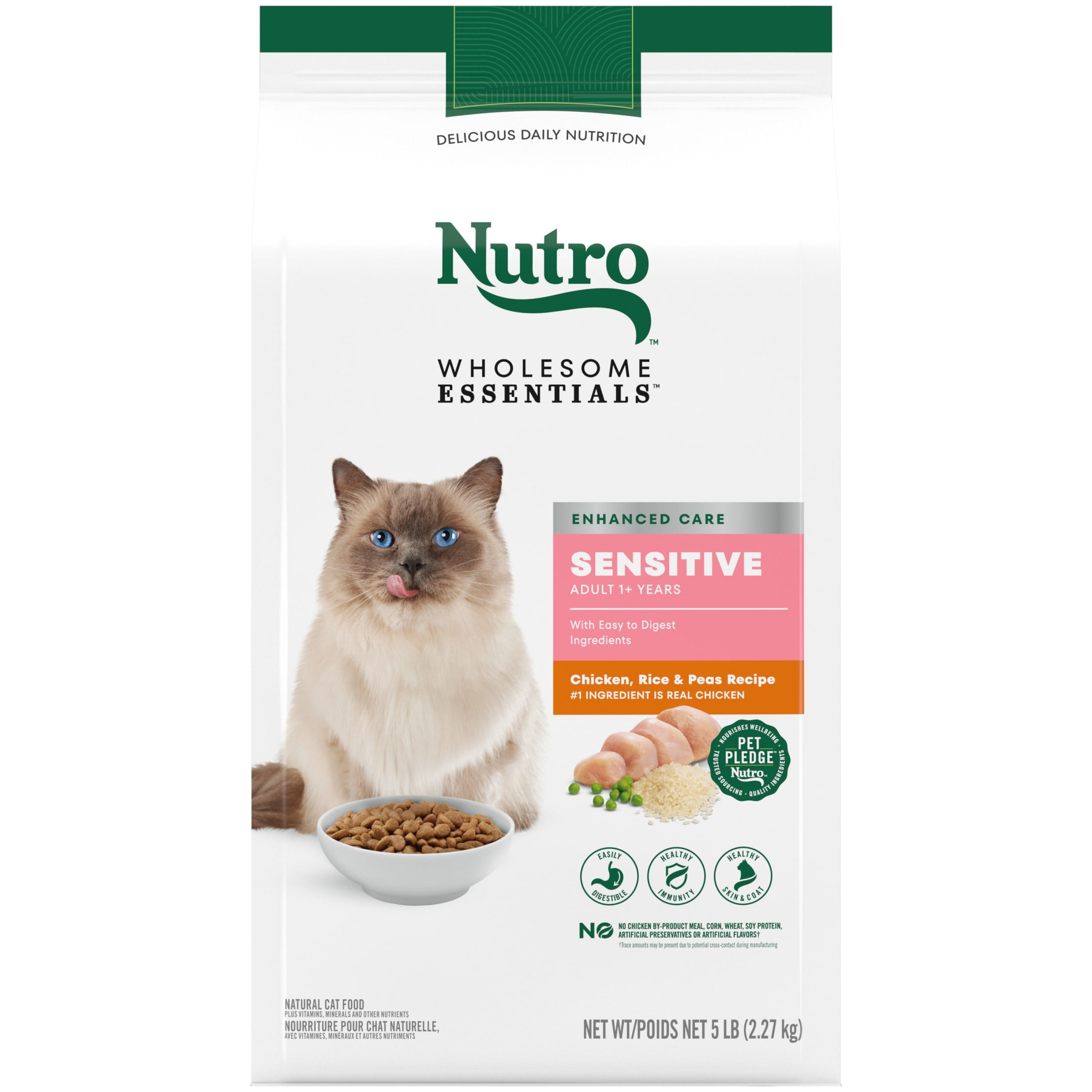 Nutro Wholesome Essentials Natural Dry Cat Food, Real Chicken & Rice ...