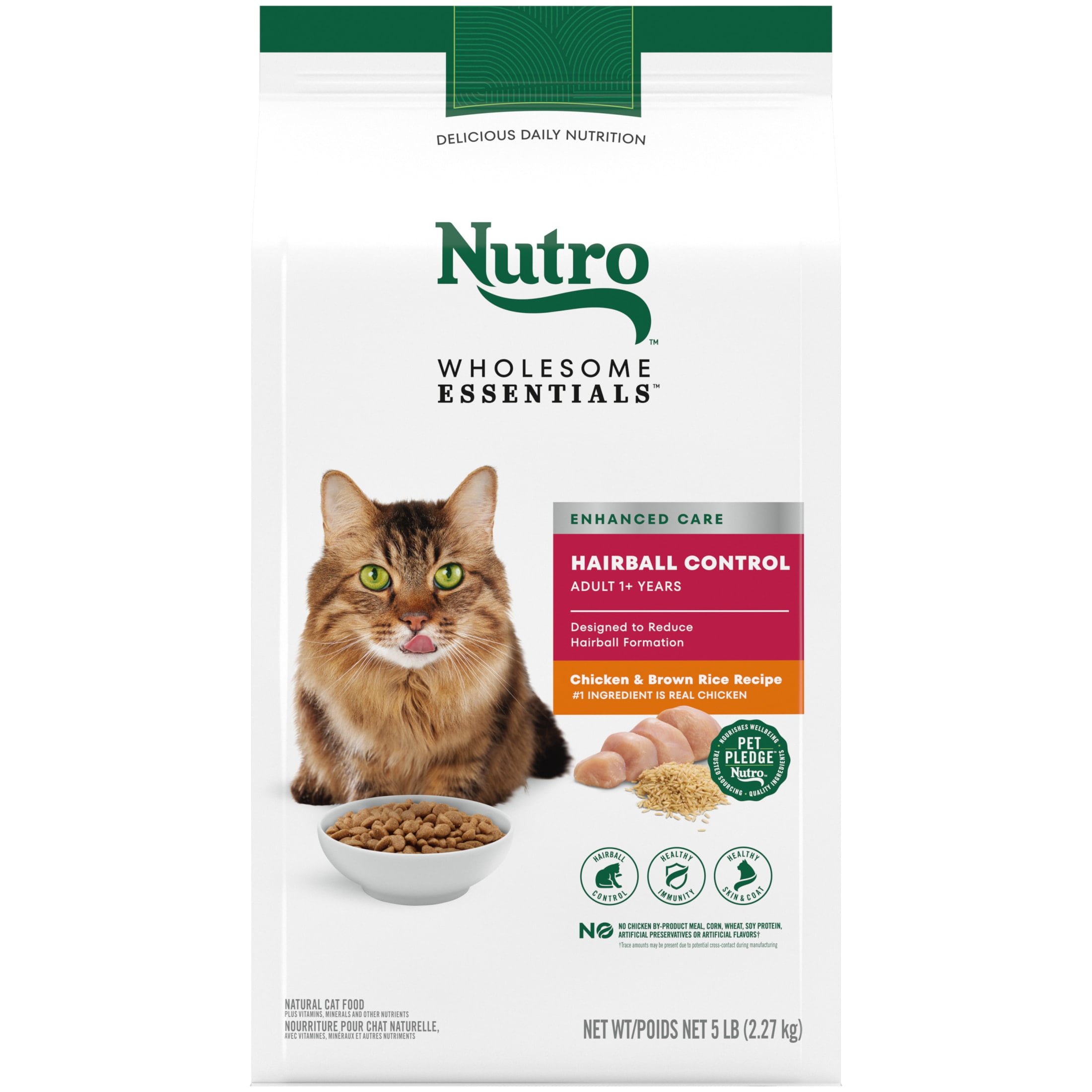 Nutro Wholesome Essentials Hairball Control Chicken & Brown Rice Recipe ...