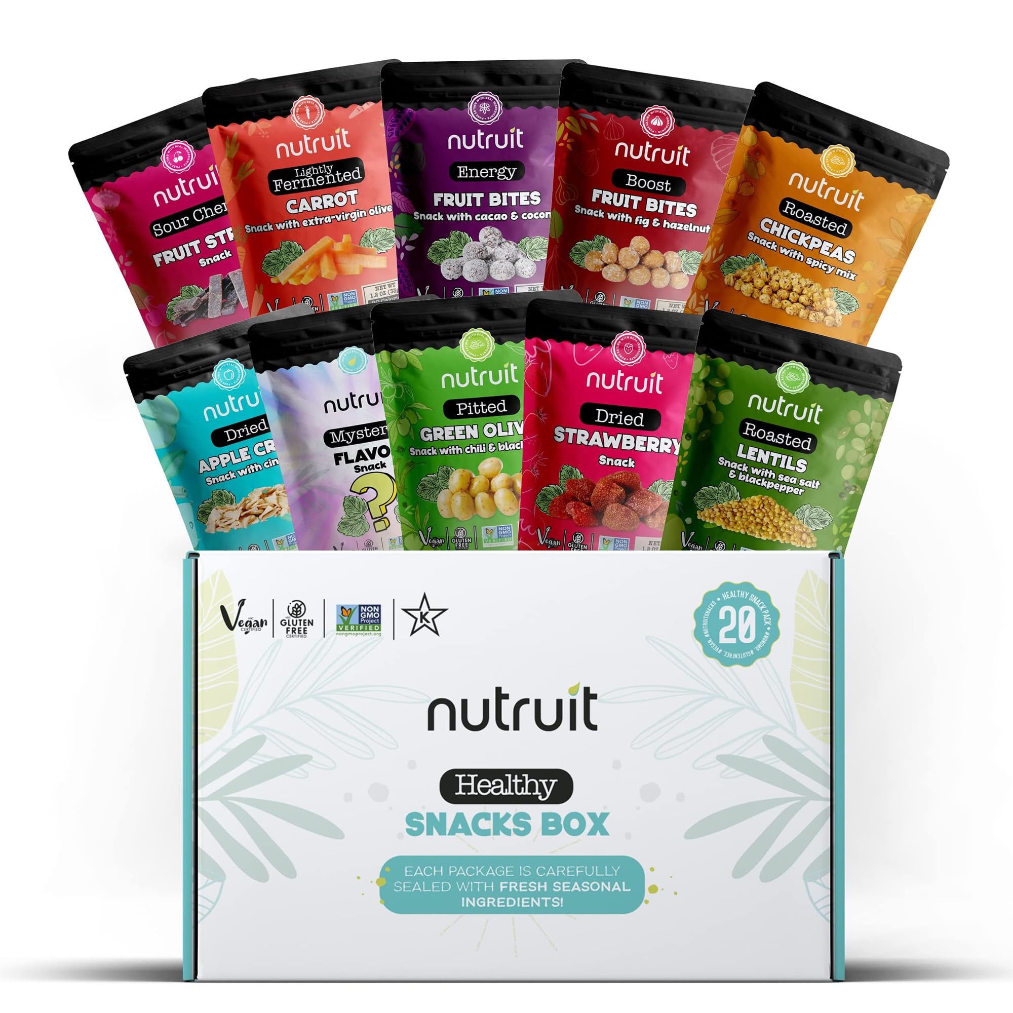 Nutruit Gourmet Healthy Snacks SBF3 - 20 Pack MINI Box - Vegan, Gluten ...