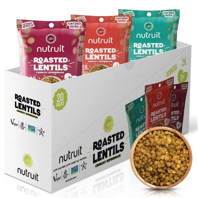 Nutruit Roasted Lentil Snacks AKF18 - Tasty Snack Box with Vegan ...