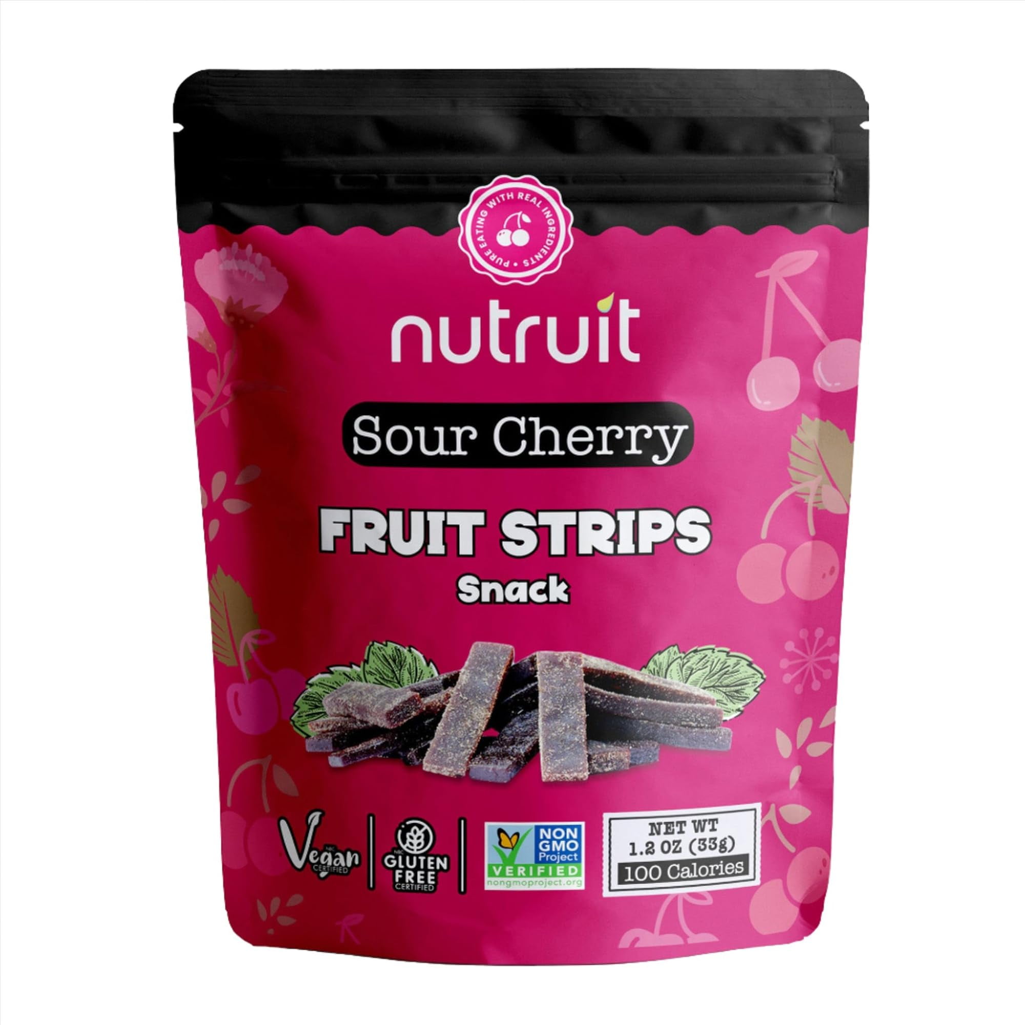 Nutruit Sour Cherry Fruit CCF19 Strips - Plant Based Healthy Snacks ...
