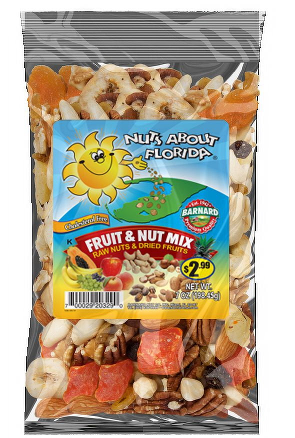 Nuts About Florida Barnard Cholesterol-Free Fruit & Nut Mix, 7 Oz ...