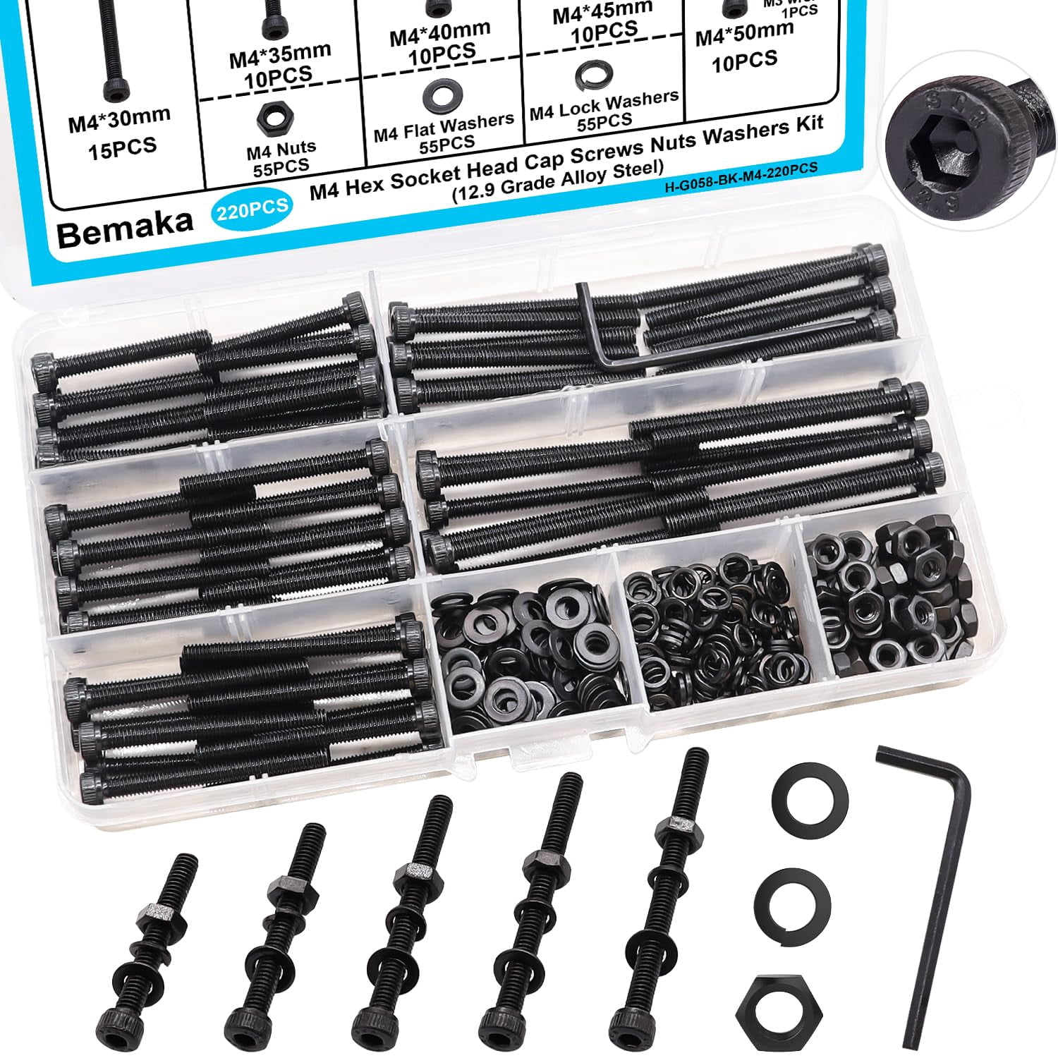 Nuts and Bolts Assortment Kit, 304 Stainless Steel Bolts 8 Sizes #6-32 ...