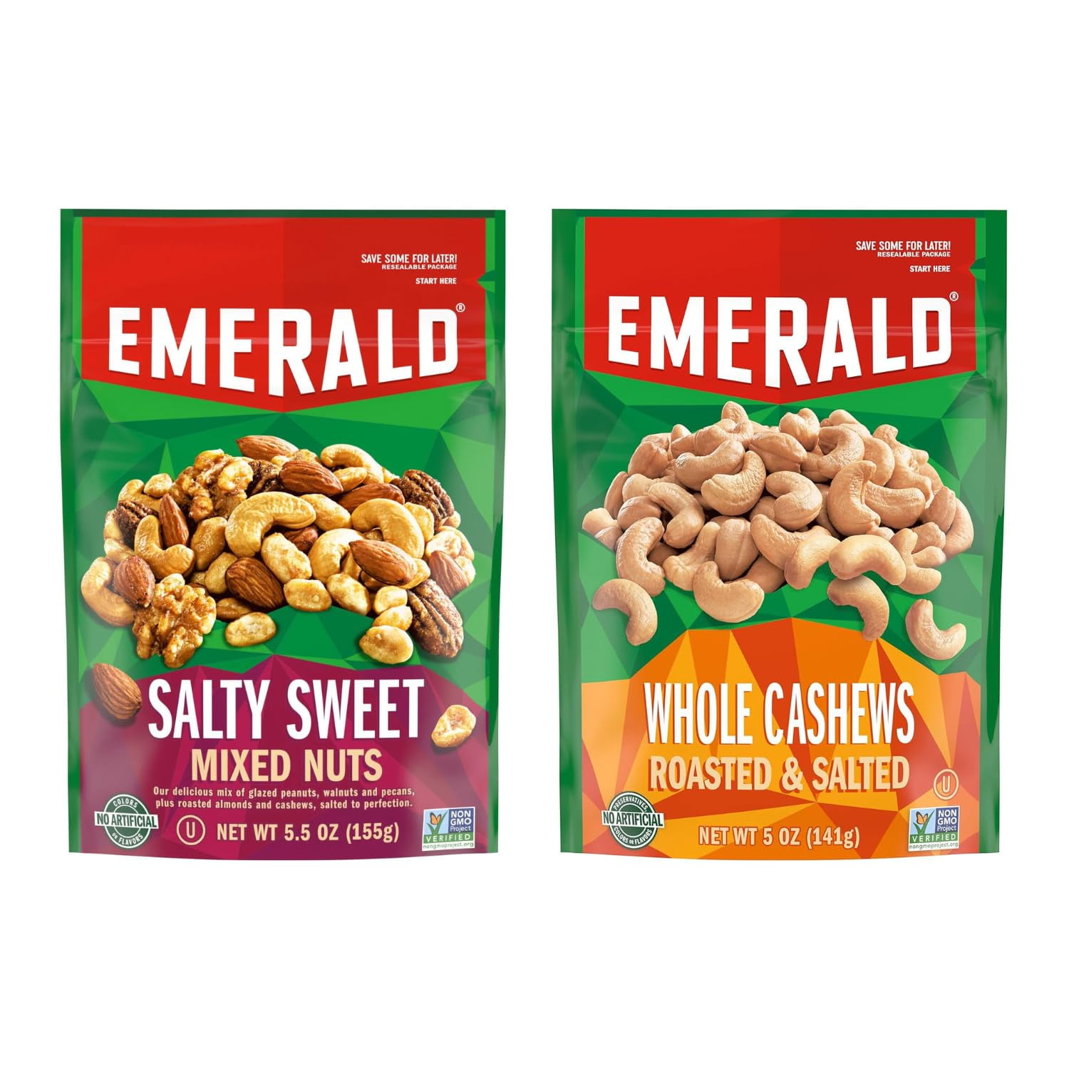 Nuts Combo Variety Pack Featuring Whole Cashews & Salty Sweet Mixed ...
