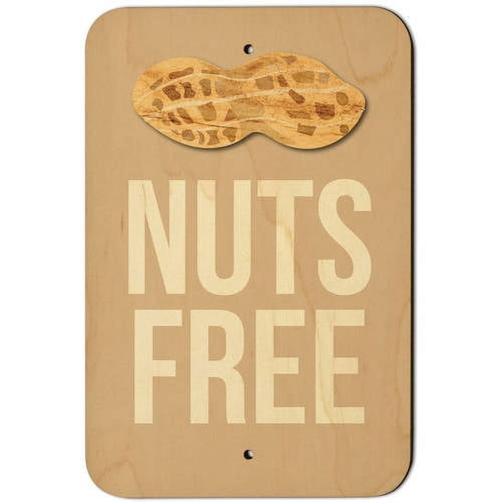 Nuts Free 9" x 6" Wood Sign - Walmart.com