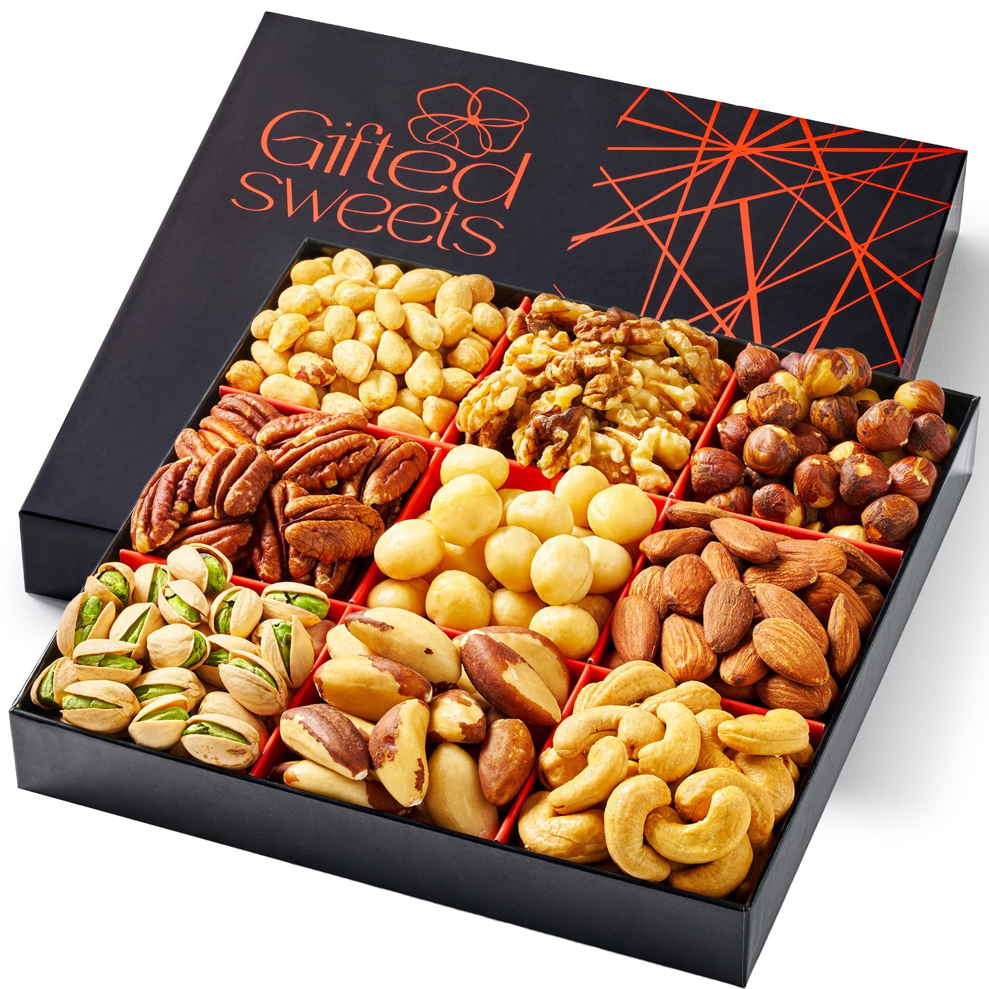 Nuts Gift Box - DEF29 9 Variety - Gourmet Nut Gift Basket - Healthy Nut ...