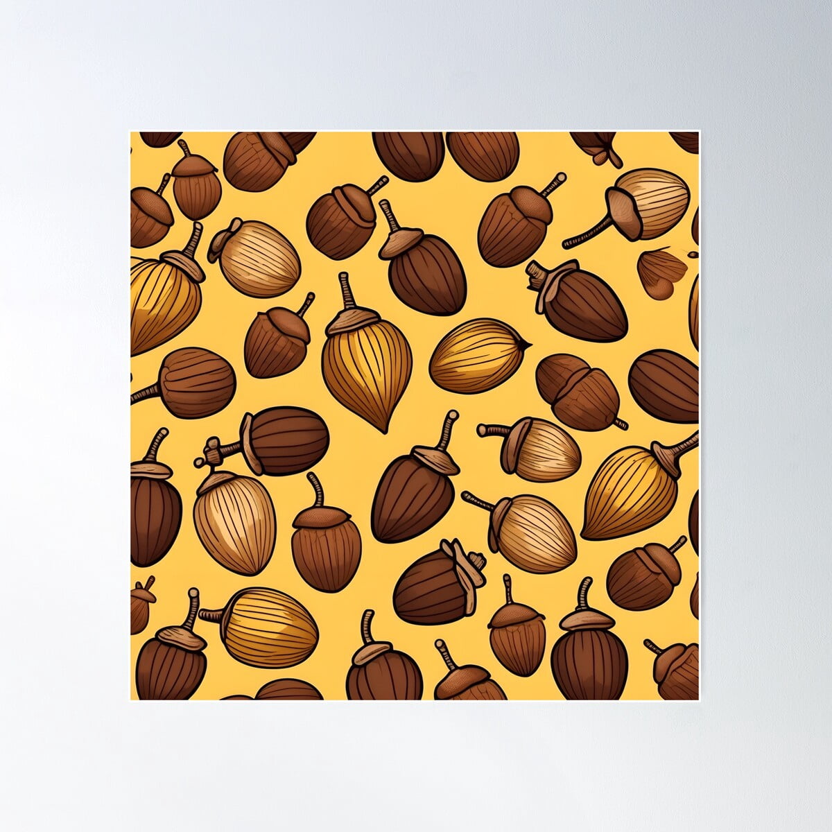 Nuts Pattern Poster Wall Art, Modern Wall Decor For Living Room Bedroom ...