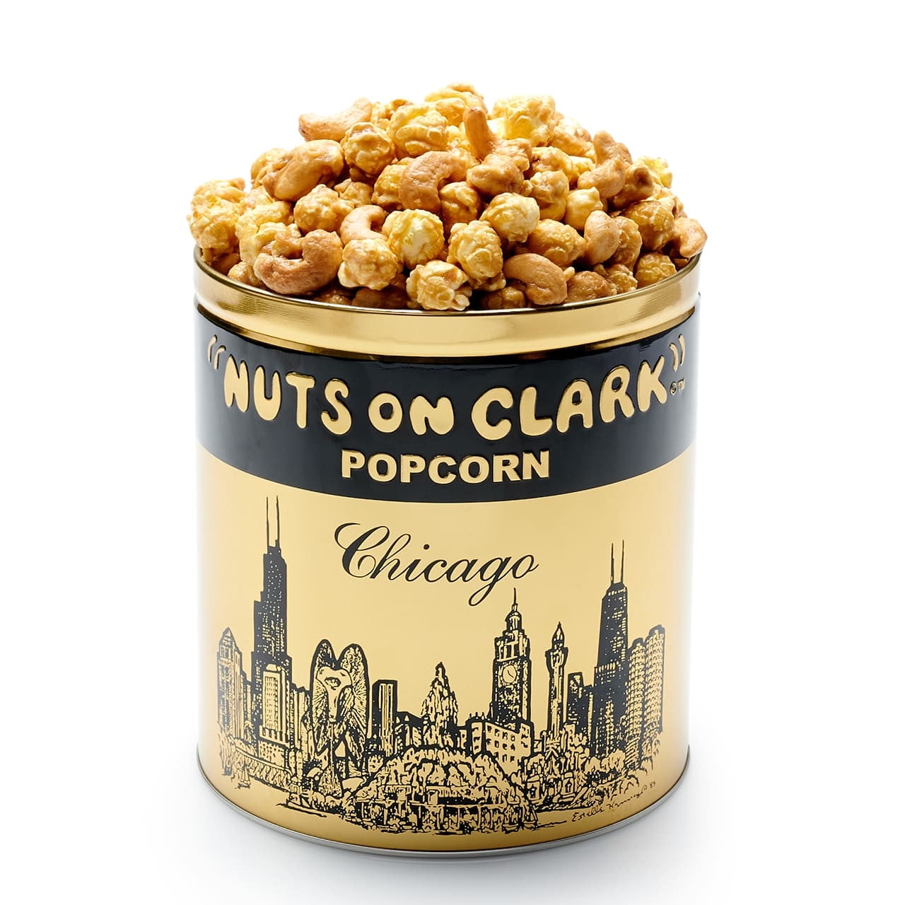 Nuts on Clark Popcorn - Traditional Tin Cashew Caramelcorn Nut Glaze ...