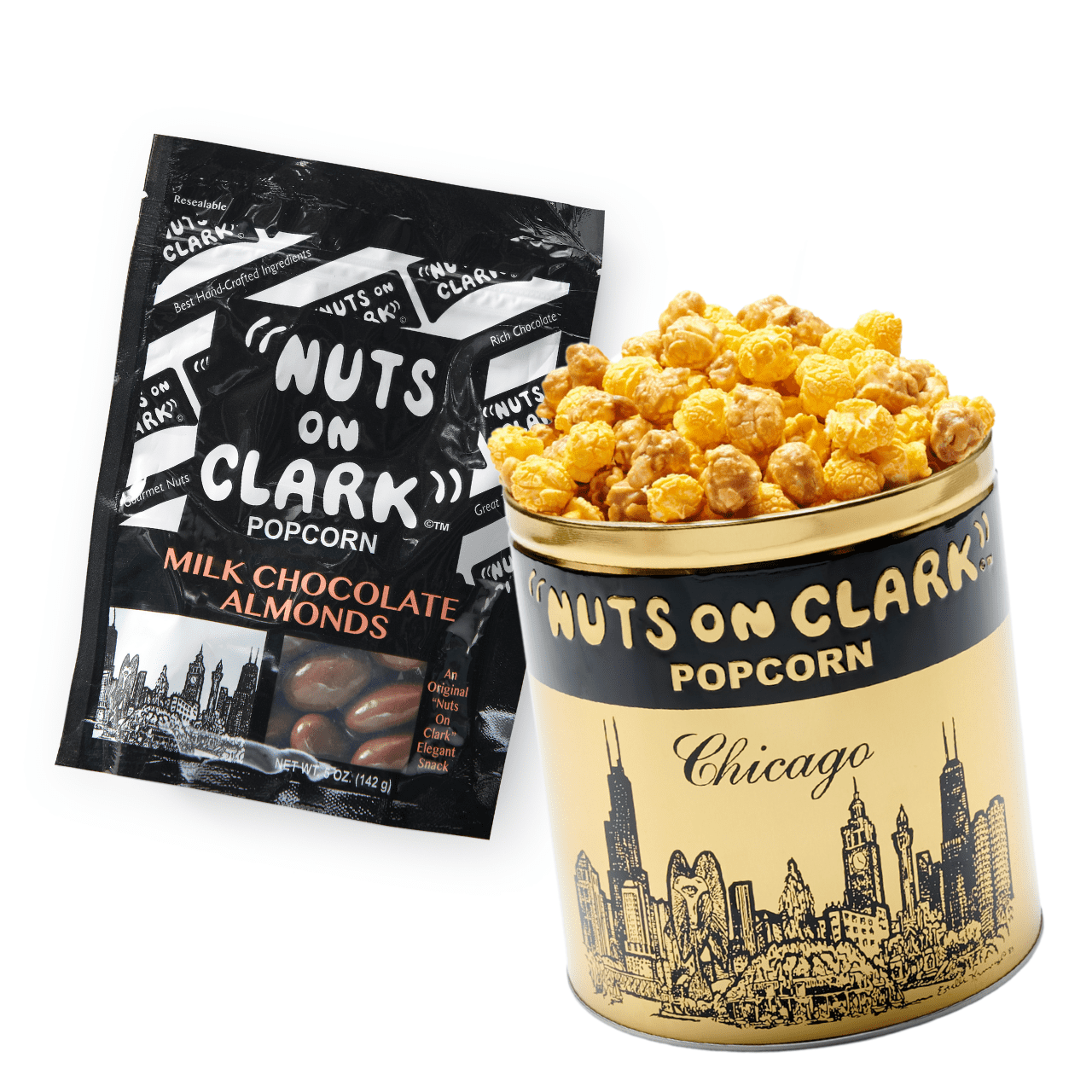 Nuts on Clark Popcorn - Traditional Tin Plus Chocolate - Milk Chocolate ...