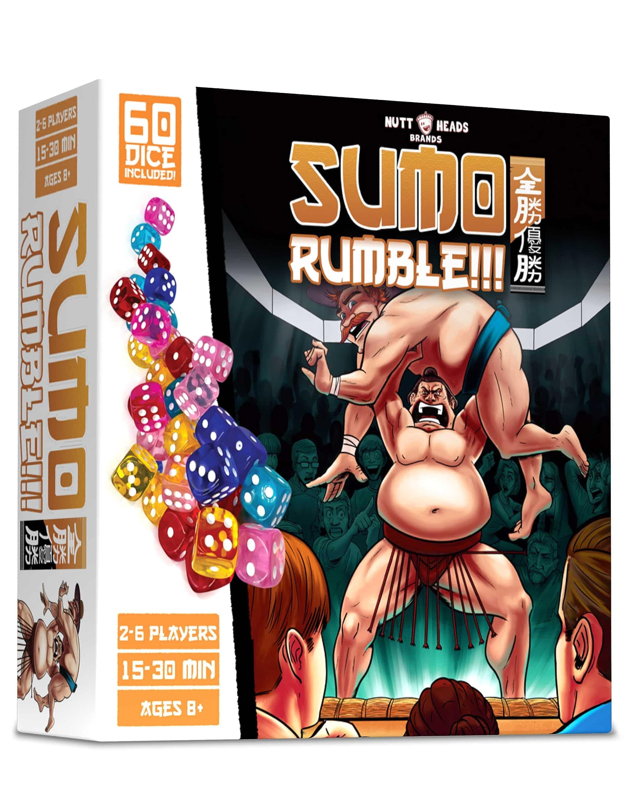 Nutt Heads Sumo Rumble: DHF10 Exciting Dice Game for Families | Simple & Fun Japanese Sumo ...