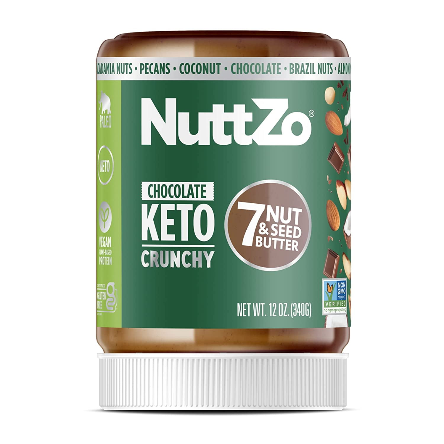 NuttZo Keto Dark Chocolate Nut Butter | Coconut, 7 Nuts & Seeds | 12oz ...