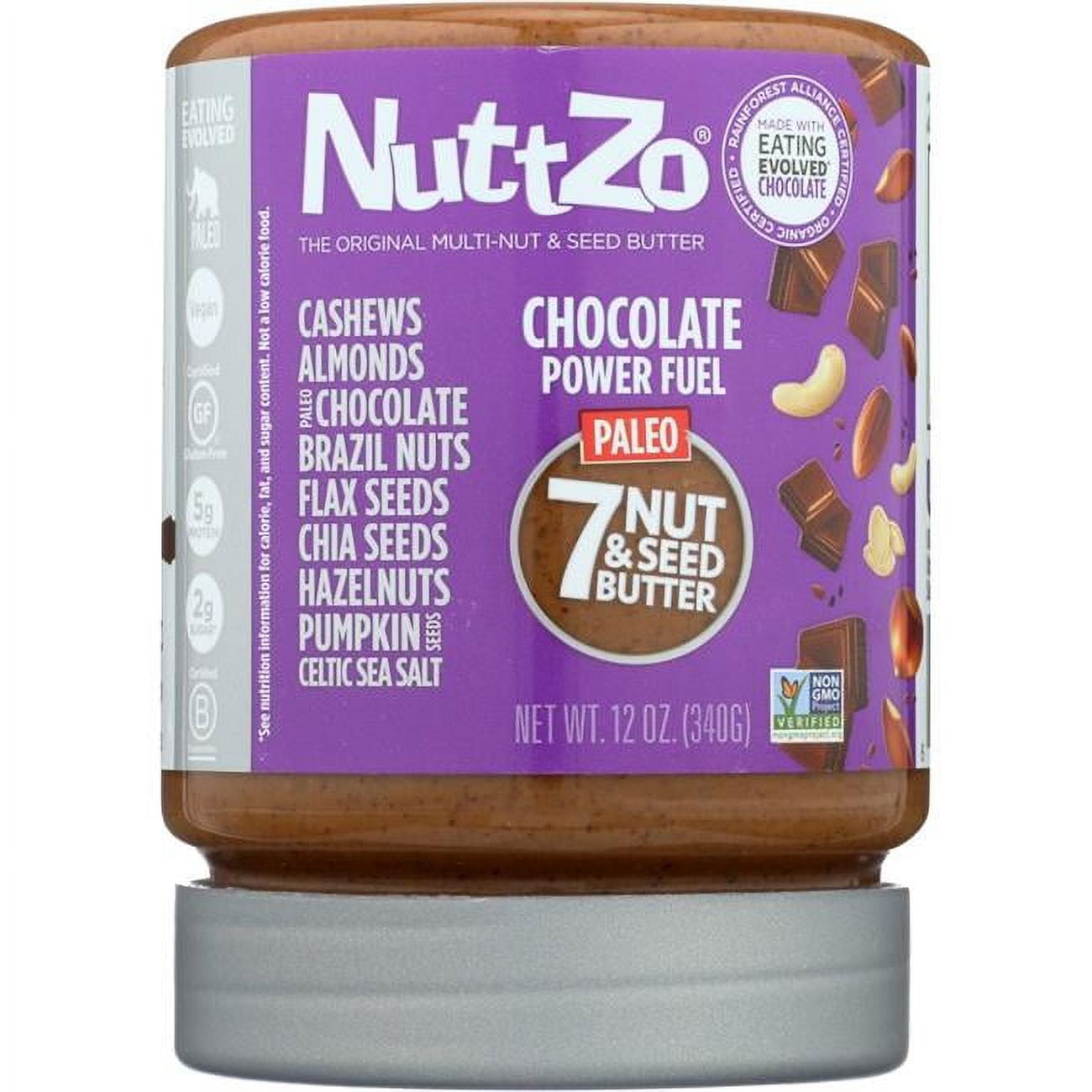 NuttZo Organic Paleo Chocolate Smooth Blend Nut Butter Spread, 12 oz ...