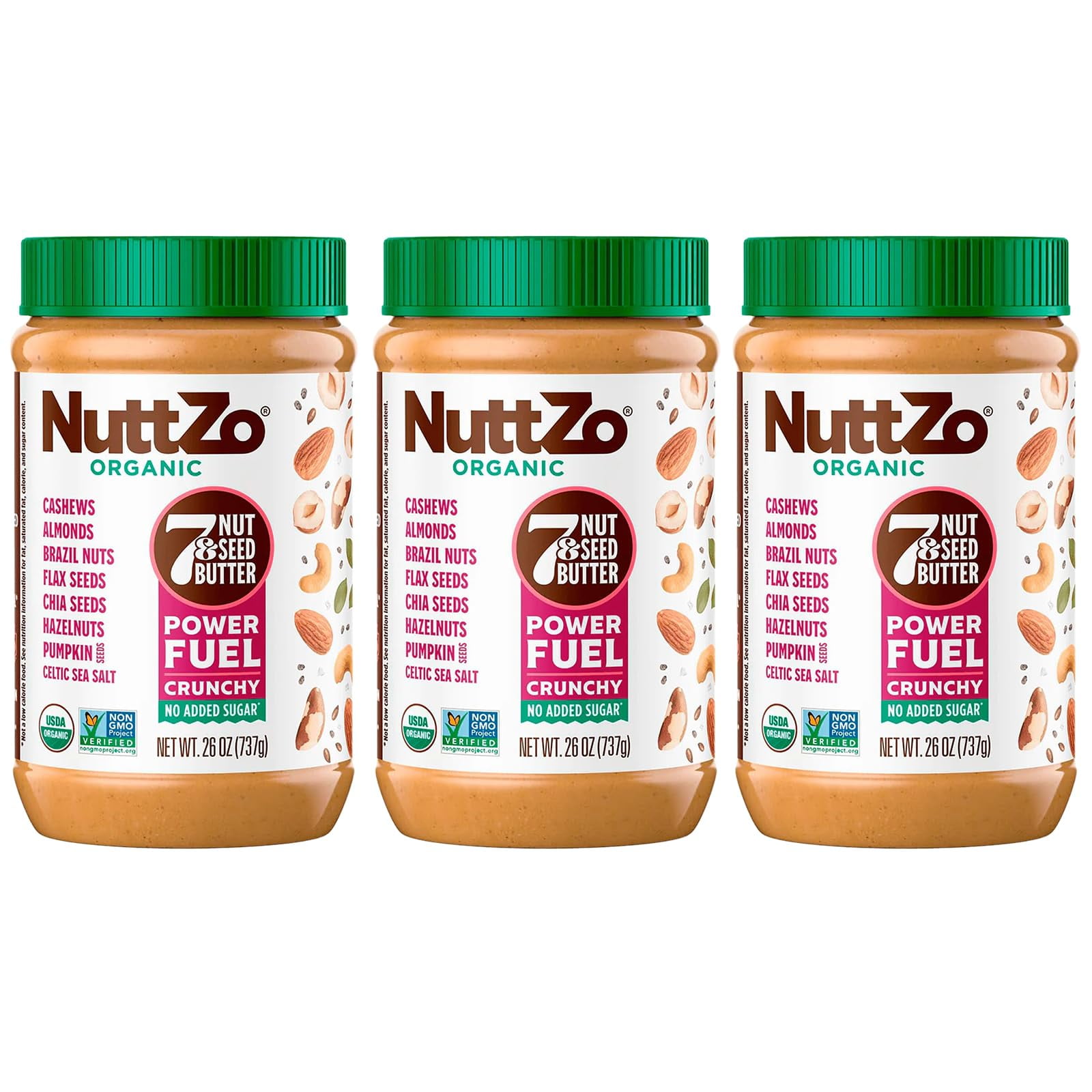 NuttZo Organic Power Fuel Crunchy 7 Nuts & Seeds Butter, Paleo Friendly ...