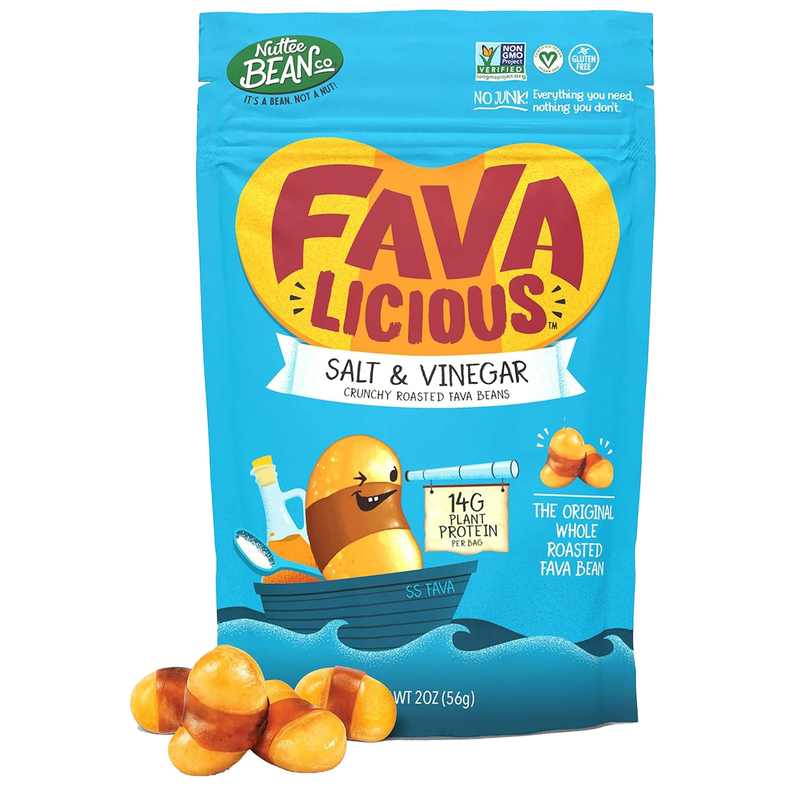 Nuttee Bean Co. Favalicious YYF14 2 Oz (Pack Of 12) Roasted Fava Beans ...