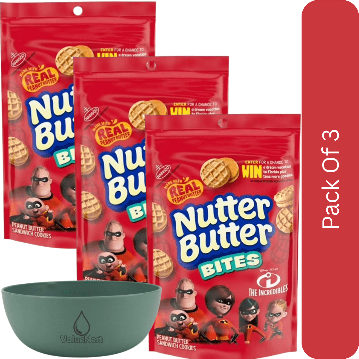 Nutter Butter Bites Peanut Butter Sandwich Cookies, 8 oz-3pk, With ...