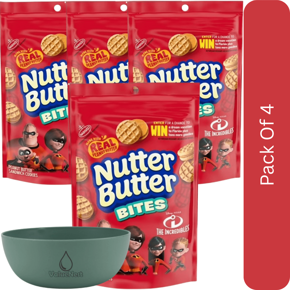 Nutter Butter Bites Peanut Butter Sandwich Cookies, 8 oz-4pk, With ...
