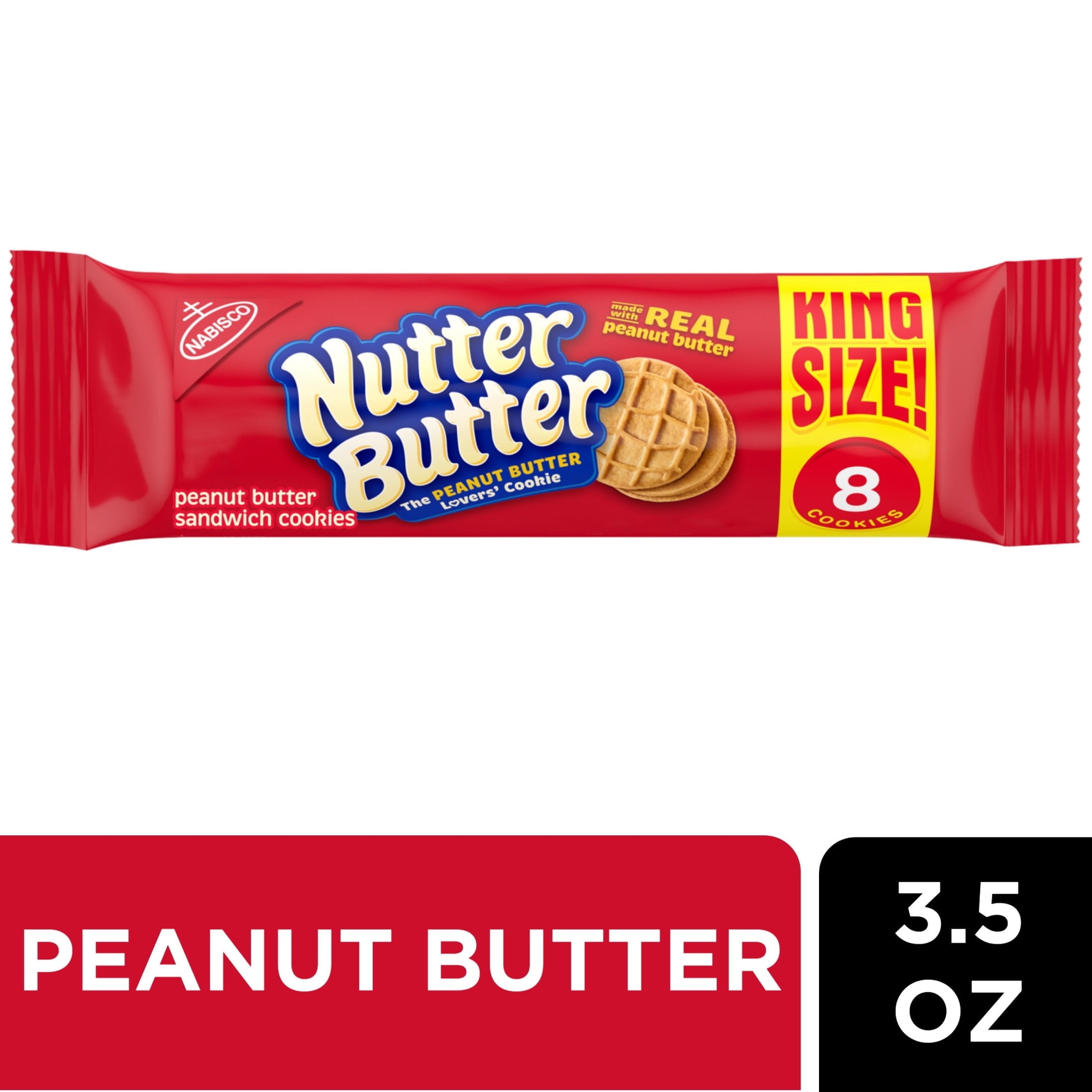 Nutter Butter Peanut Butter Sandwich Cookies, King Size, (1Pack ...
