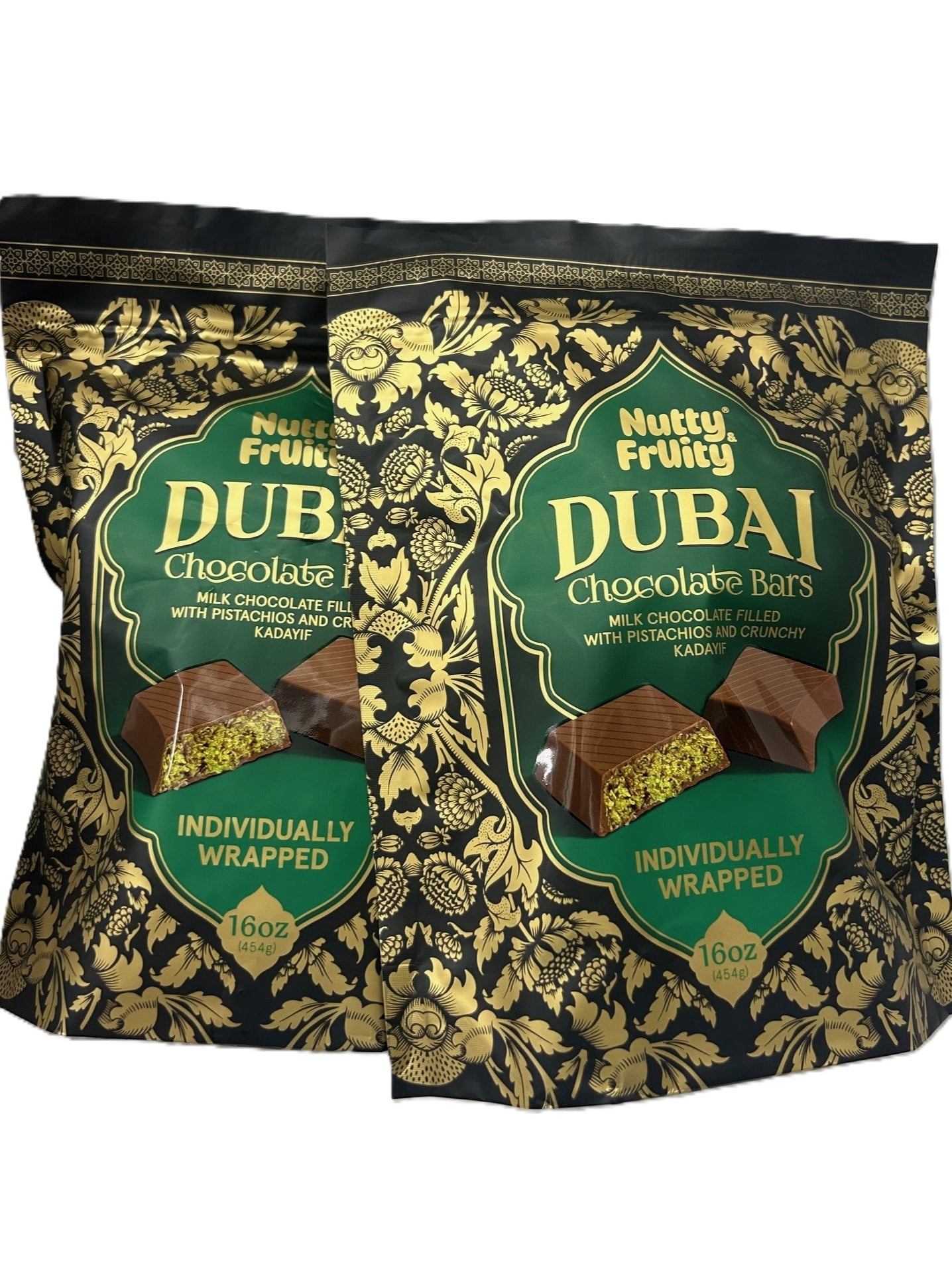 Nutty Fruity Dubai Chocolate Bars – Individually Wrapped, 16oz Bag (2 ...