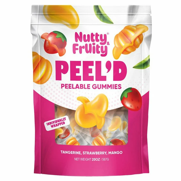 Nutty & Fruity Peel'd Gummies, Peelable Candy, Tangerine, Strawberry ...