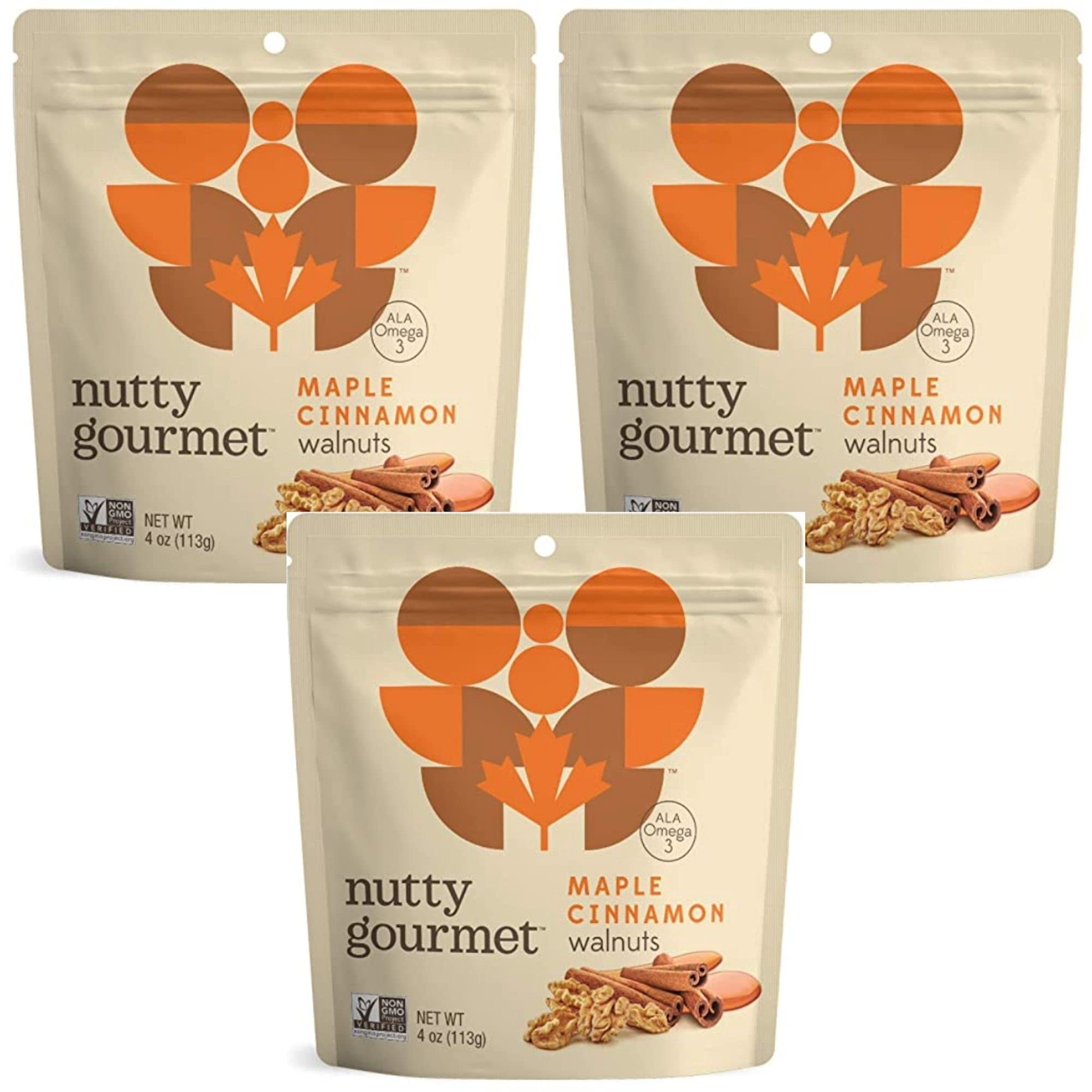 Nutty Gourmet Maple Cinnamon DMF15 Walnuts - Maple Flavored Nuts - All ...