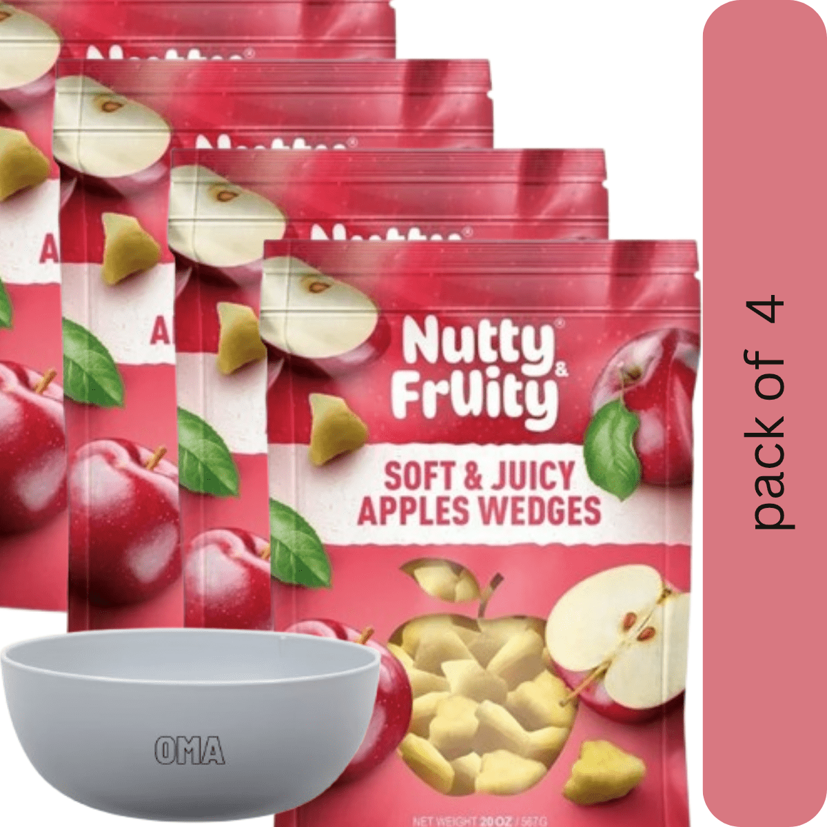 Nutty and Fruity Apple Wedges, 4 Pack, 20 oz. with bowl by OMA ...